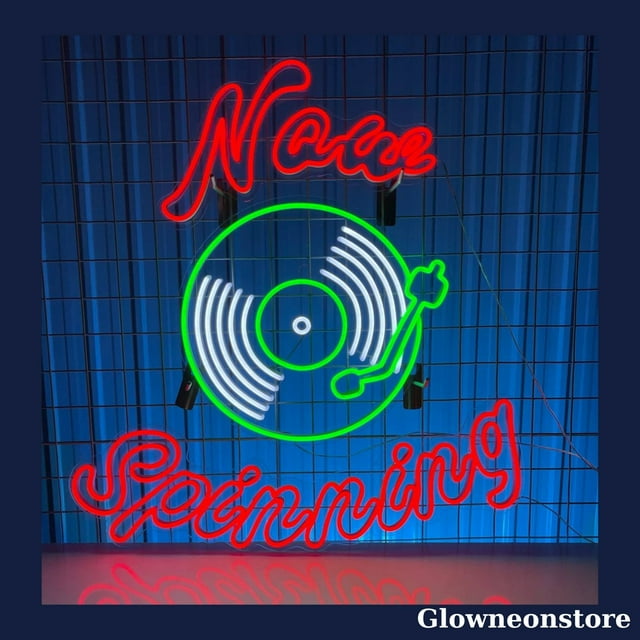 Glowneon Retro Record Player Neon Sign, Retro Record Led Light, Music ...