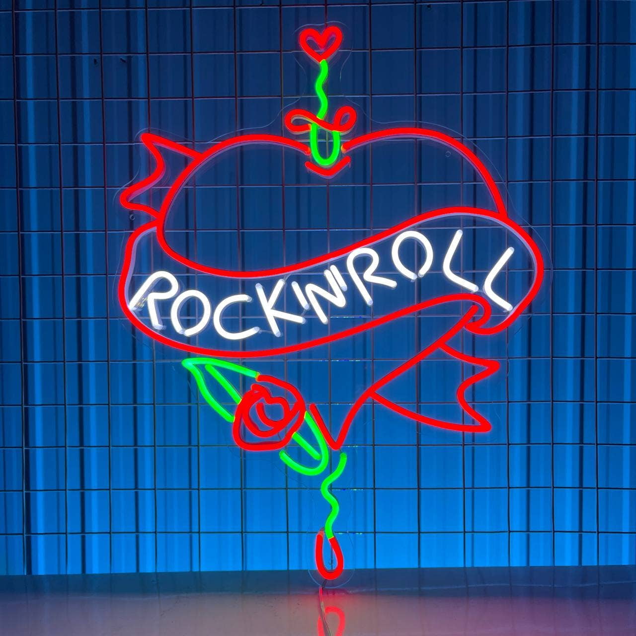 Glowneon Rock N Roll Neon Sign, Rock N Roll Led Sign, Rock Music Sign ...