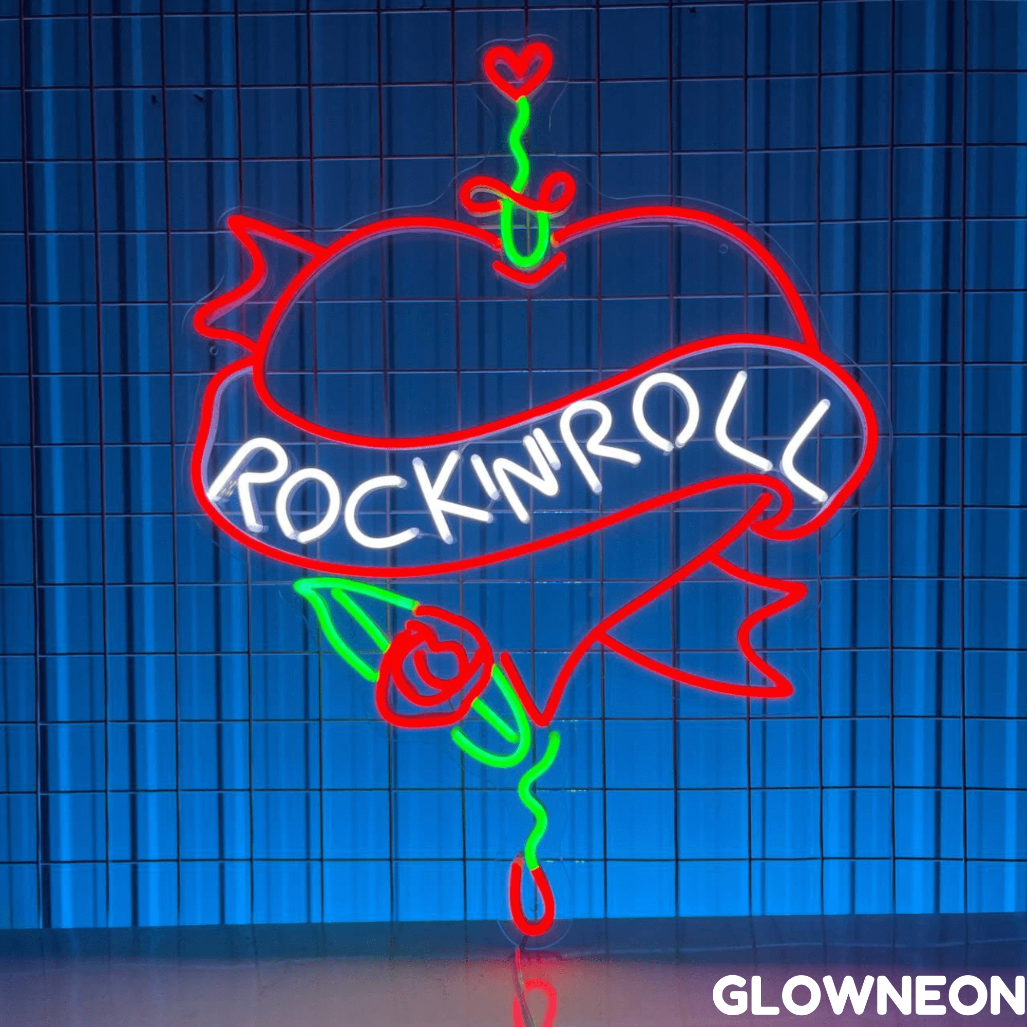 Glowneon Rock N Roll Neon Sign, Rock N Roll Led Sign, Rock Music Sign ...