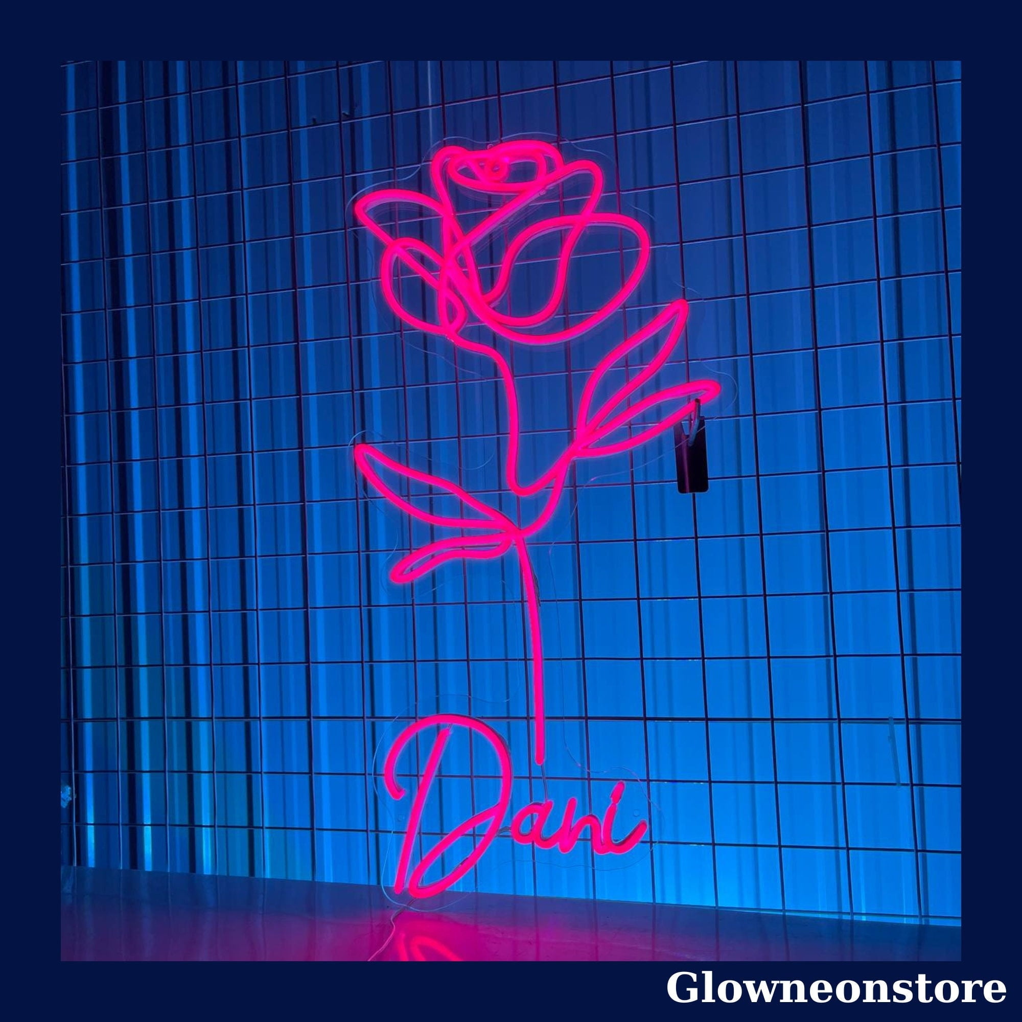 Glowneon Rose Flower Neon Sign, Flower Led Light, Flower Name Led Light ...