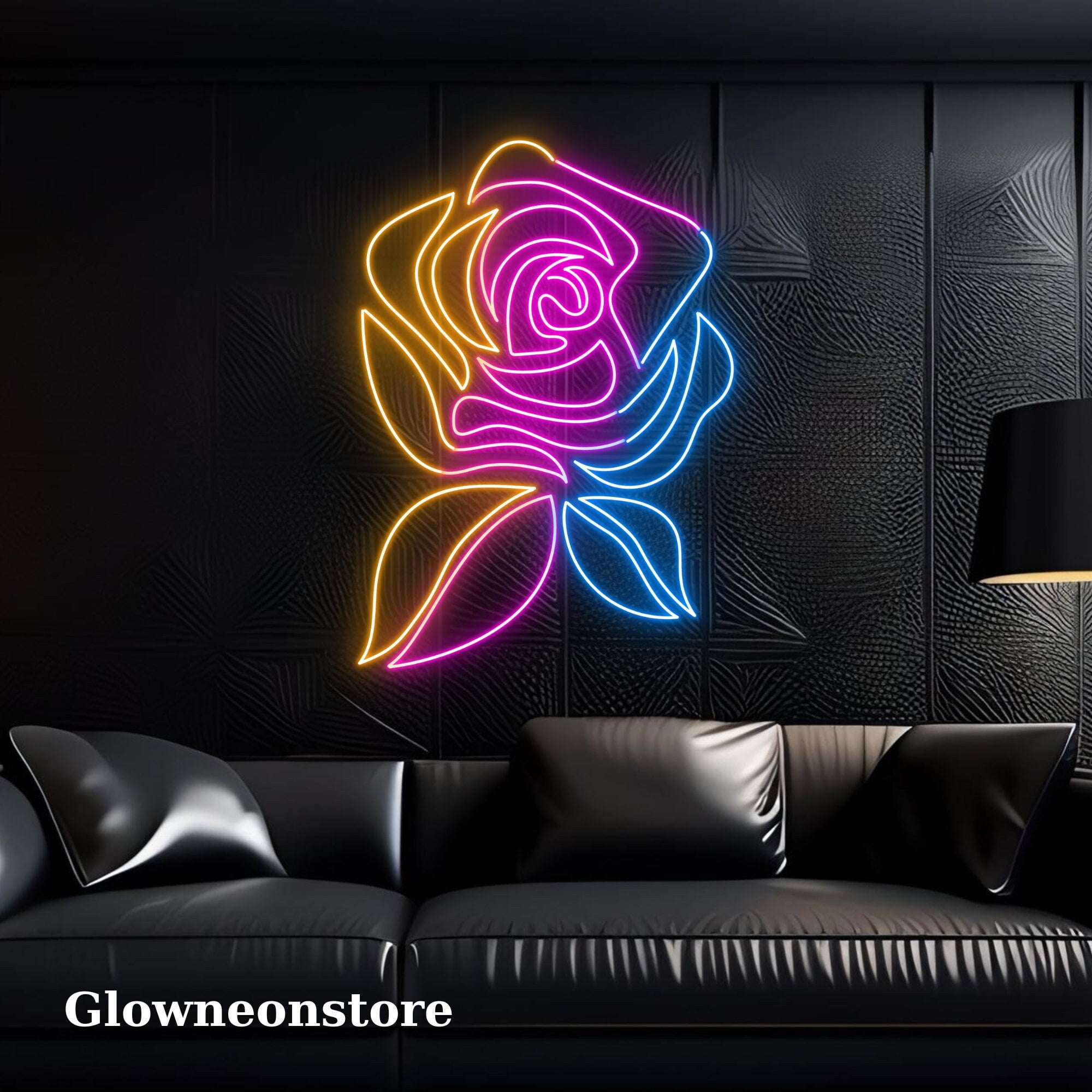 Glowneon Rose Ombre Color Neon Sign, Rose Ombre Color Led Light, Rose ...