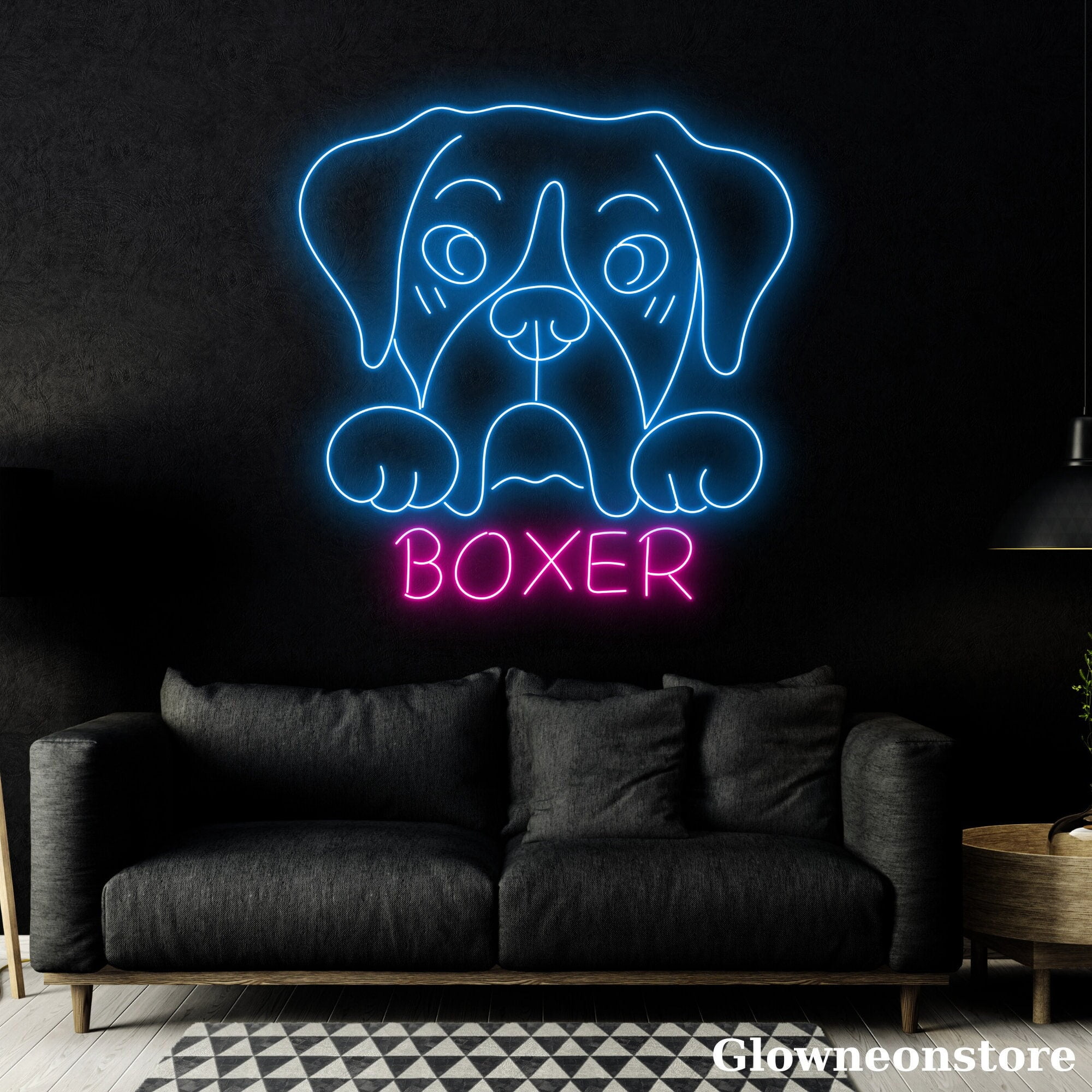 Glowneon Rottweiler Neon Sign, Rottweiler Dog Led Light, Dog Lover Gift ...