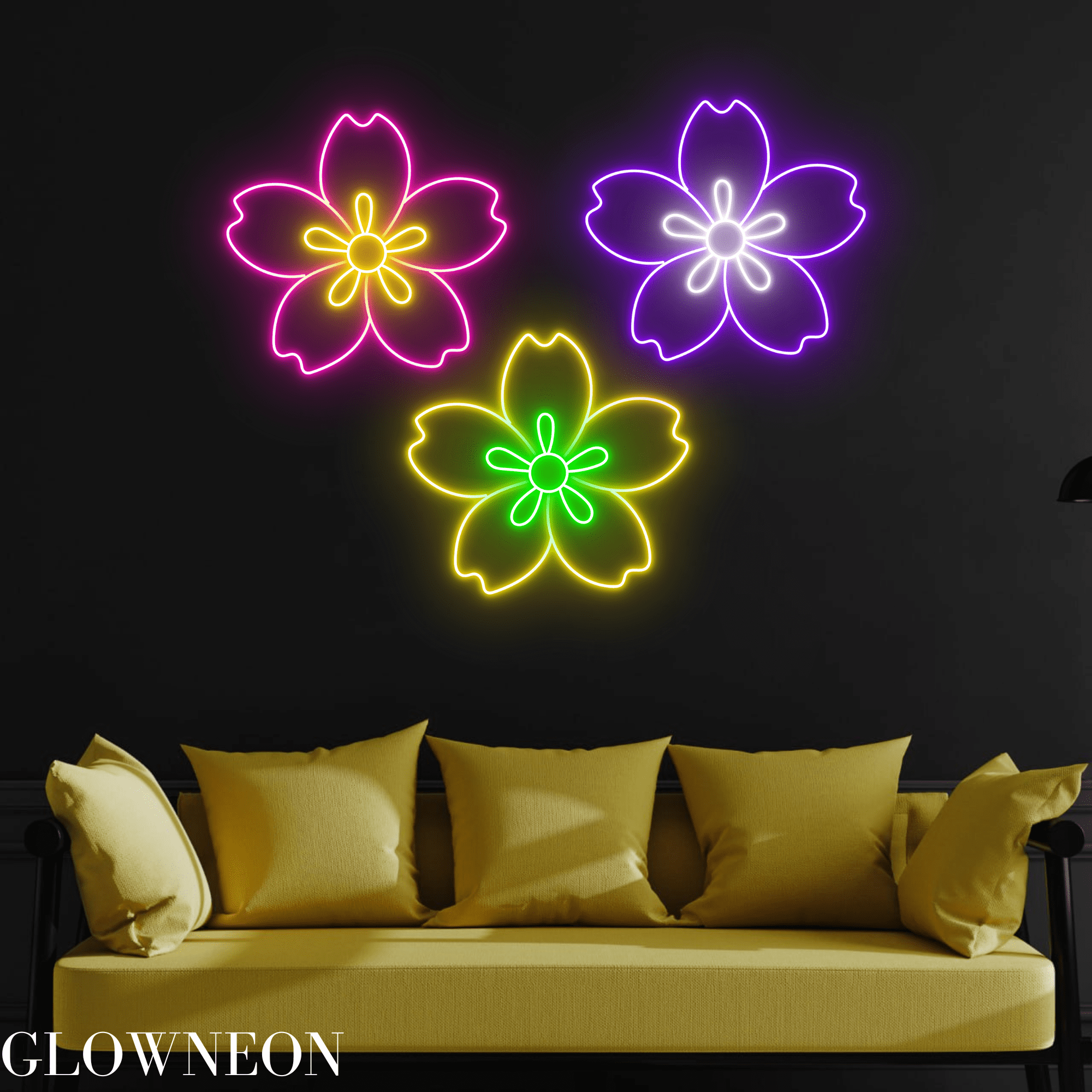 Glowneon Sakura Flower Neon Sign, Japanese Sakura Led Sign, Mom Gifts ...