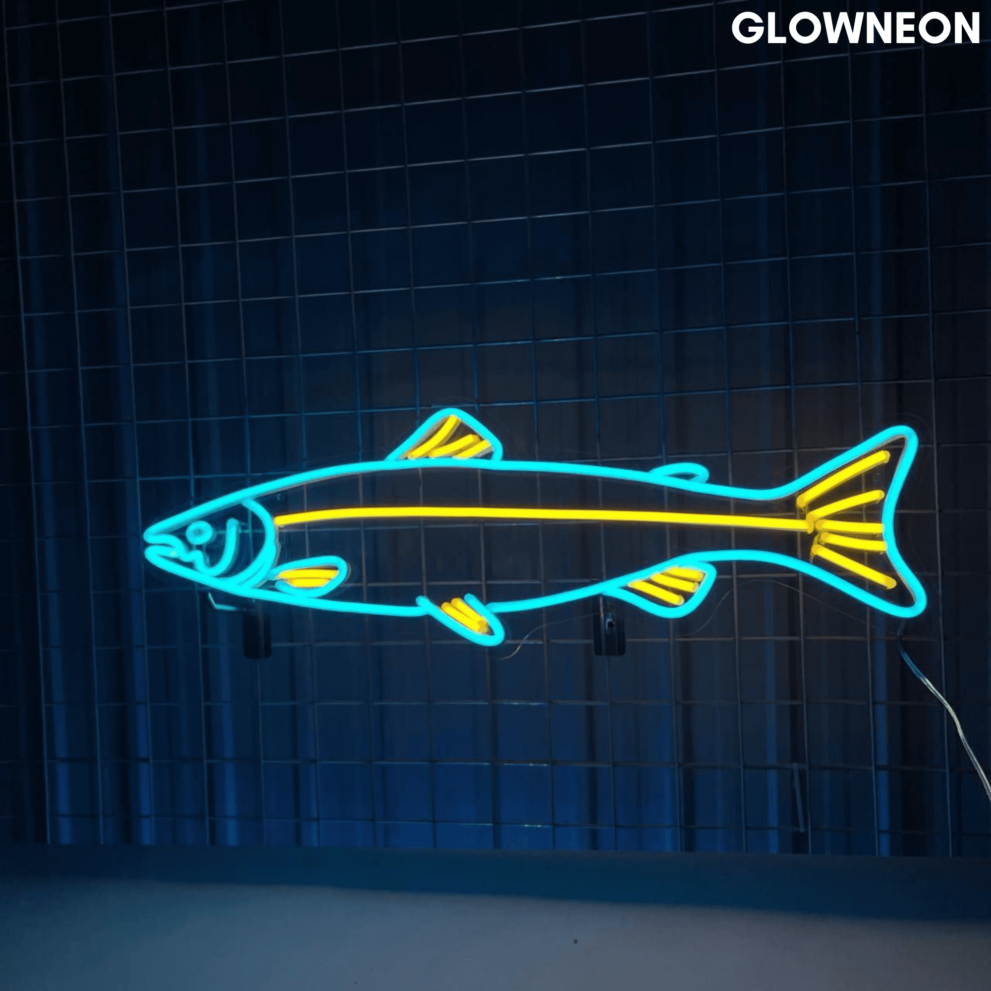 Glowneon Salmon Fish Neon Sign, Salmon Fish Led Sign, Fish Store Sign ...