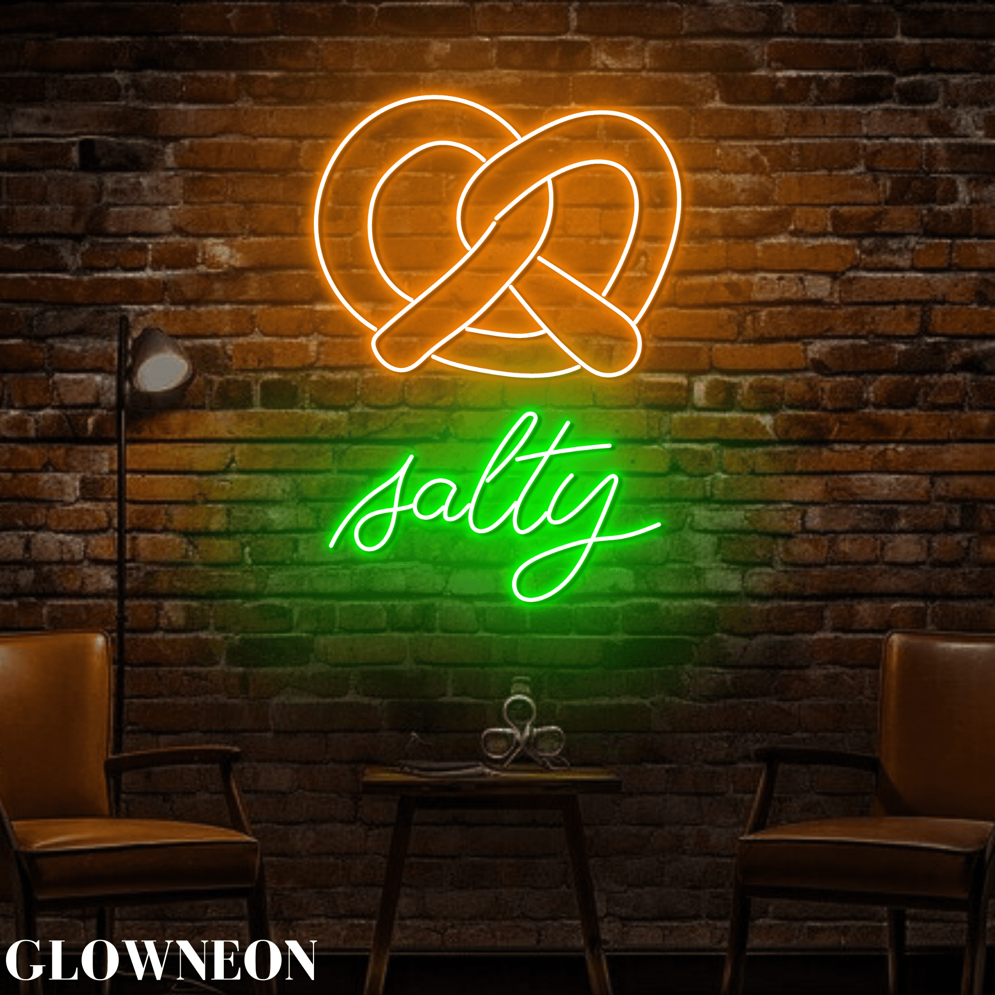 Glowneon Salty Pretzel Led Sign, Pretzel Bakery Shop Neon Wall Decor ...