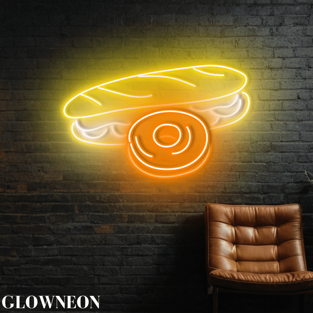 Glowneon Sandwich And Bagel Neon Led Lights For Bakery Wall Hangings ...
