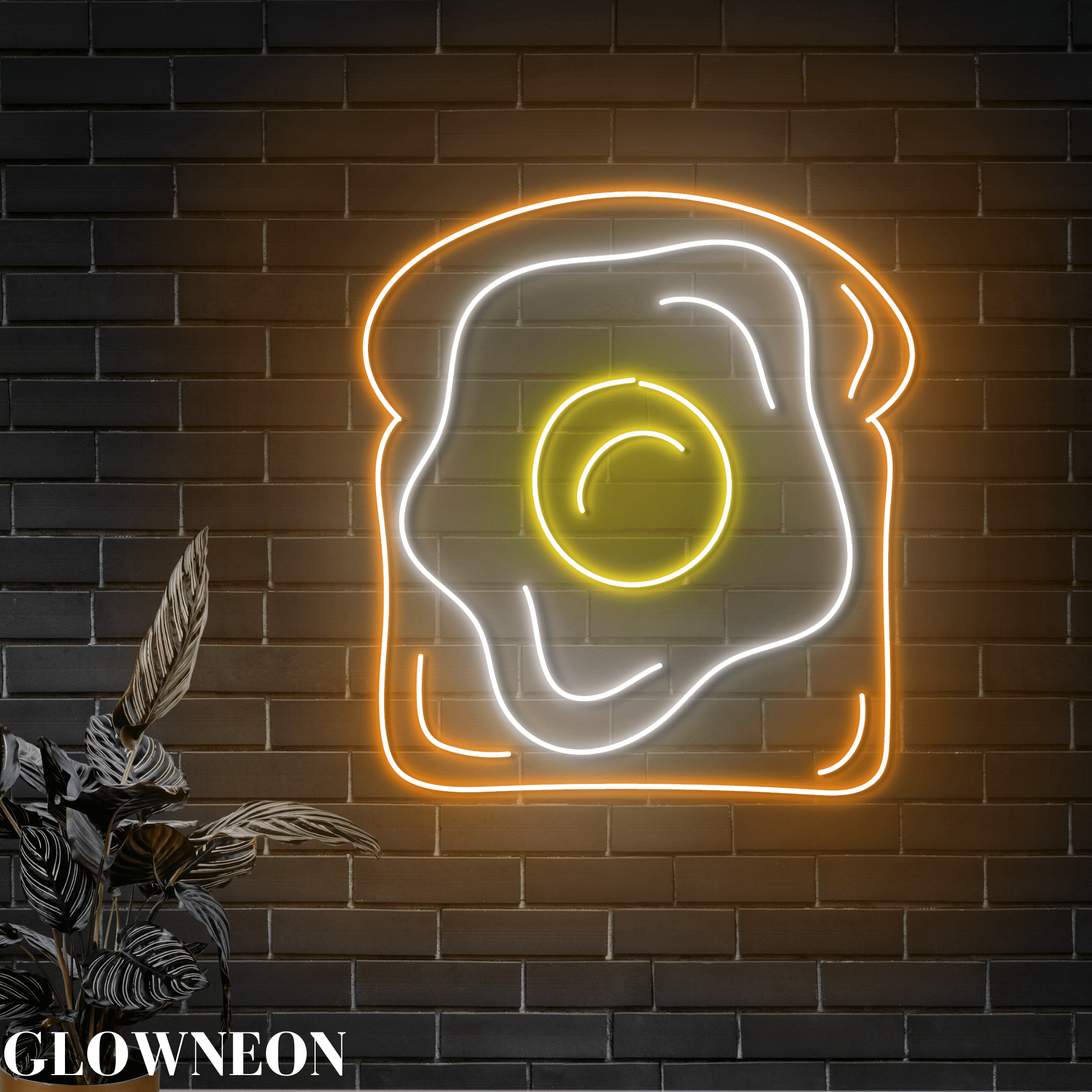 Glowneon Sandwich Egg Led Light, Breakfast Restaurant Wall Hangings ...