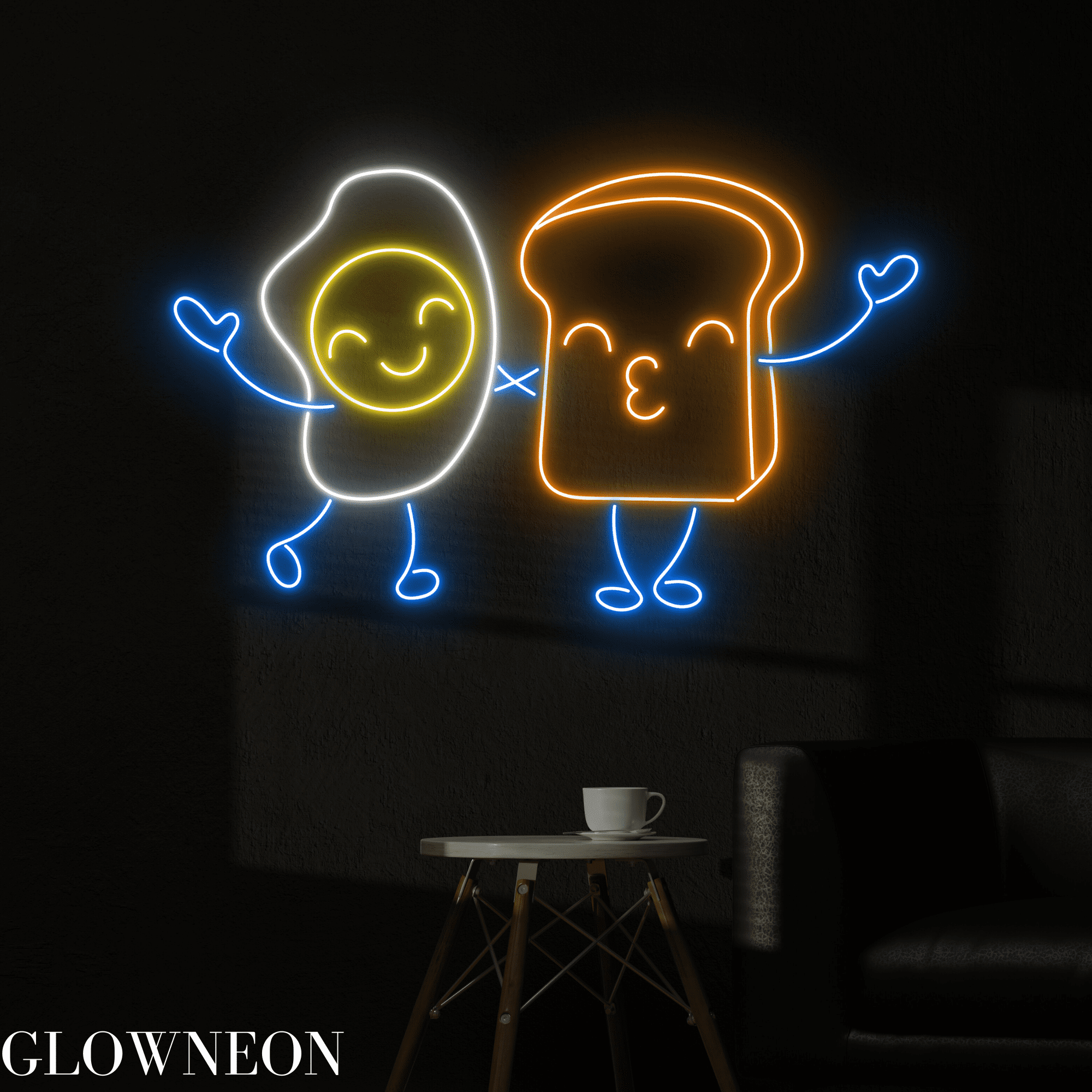 Glowneon Sandwich Egg Neon Sign, Sandwich Store Led Sign, Bakery Sign ...