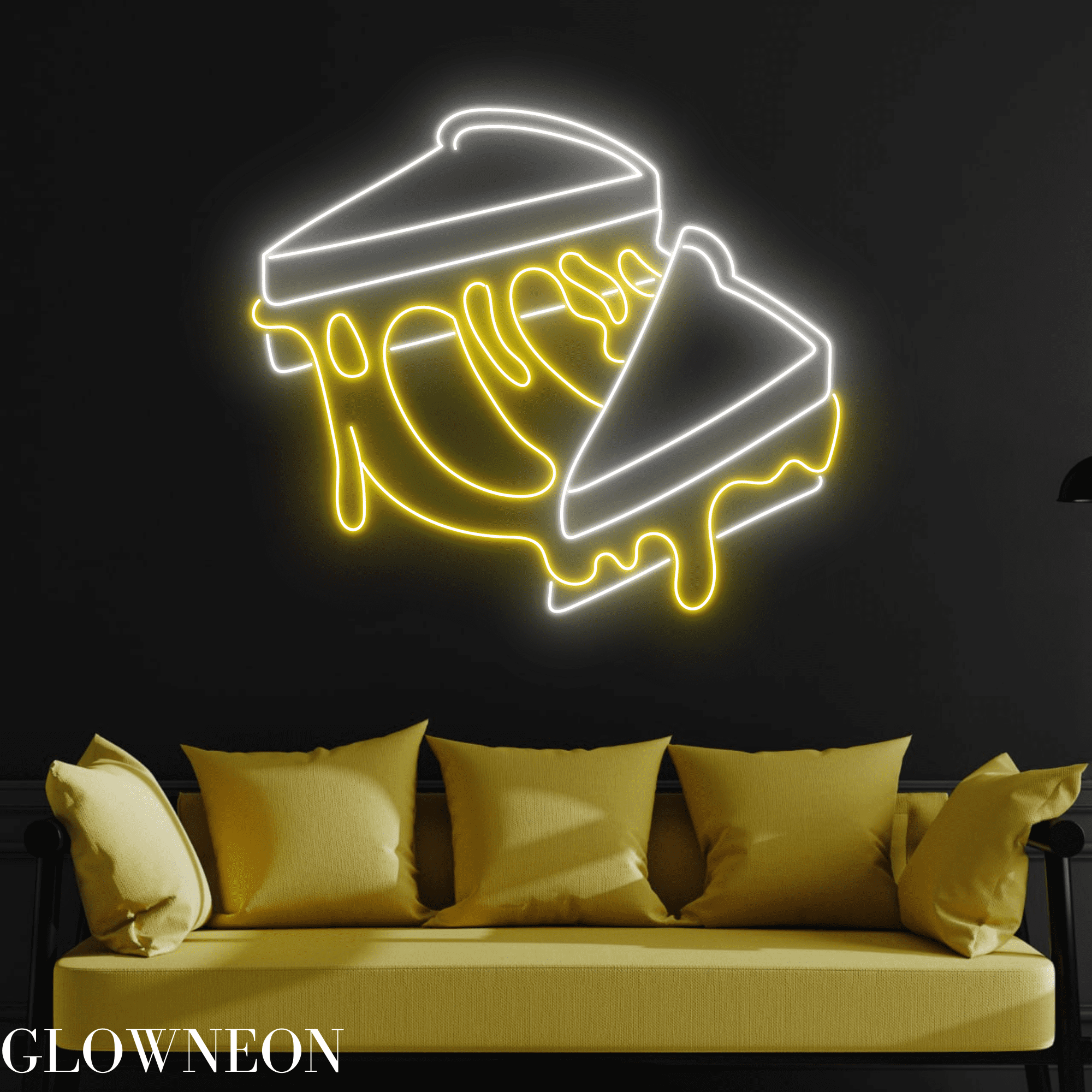 Glowneon Sandwich Neon Sign, Dripping Cheese Sandwich Store Led Decor ...