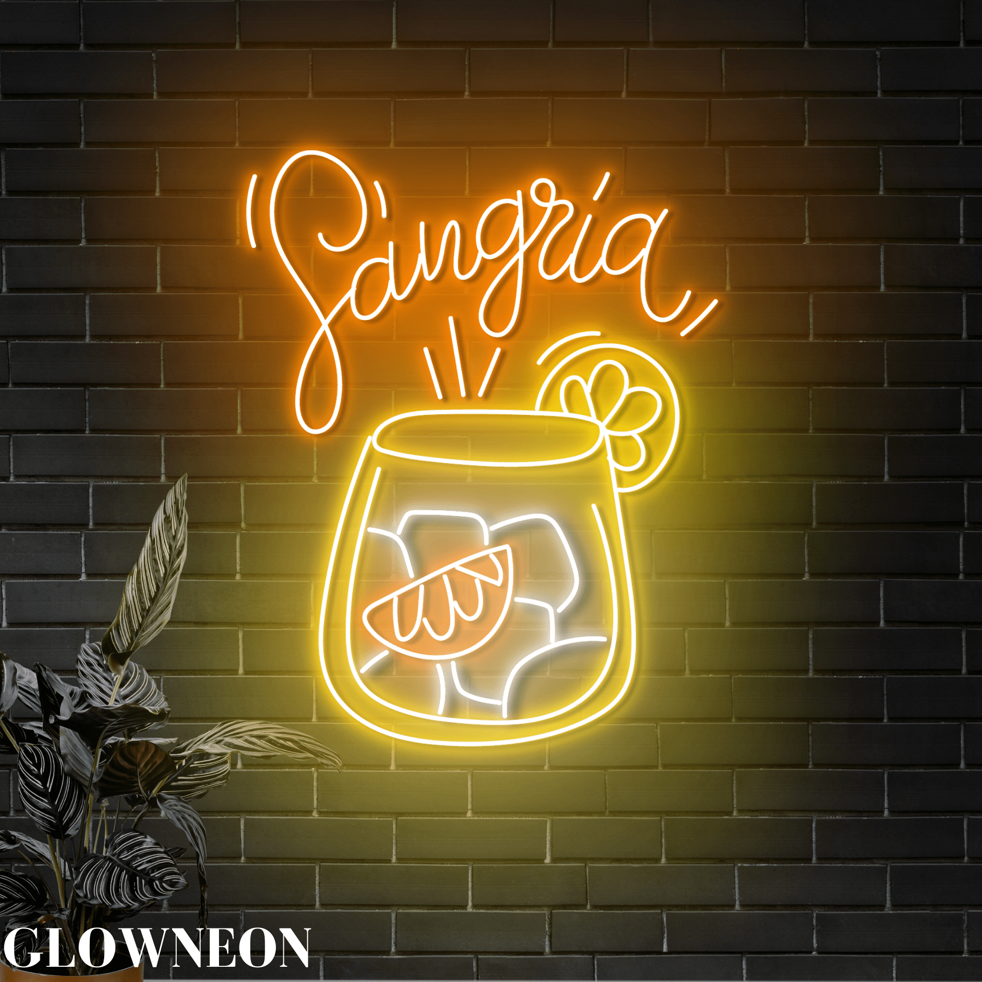 Glowneon Sangria Neon Sign, Spanish Sangria Cocktail Bar Wall Led Art ...