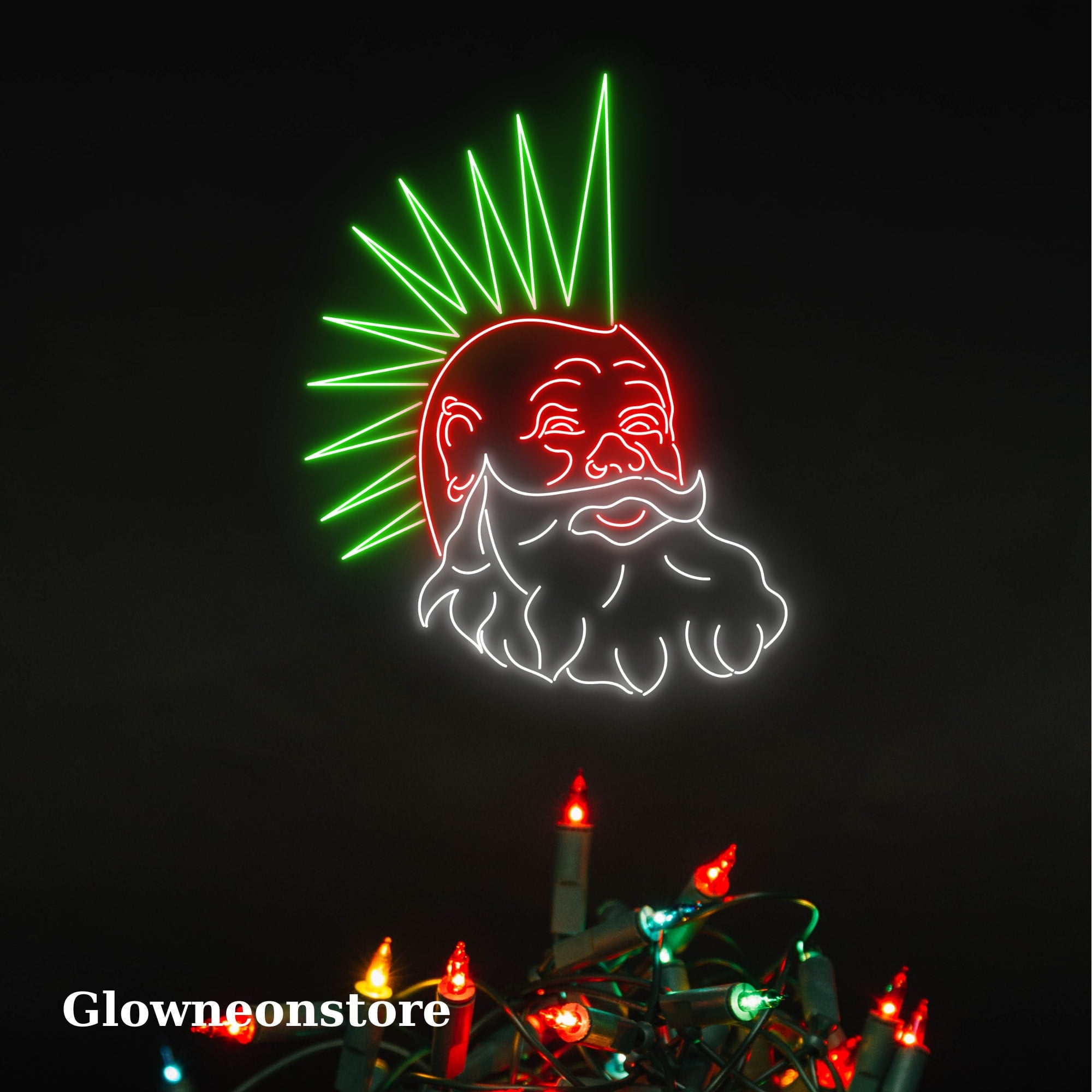 Glowneon Santa Claus Rock Neon Sign, Santa Claus Rock Led Light, Rock n ...