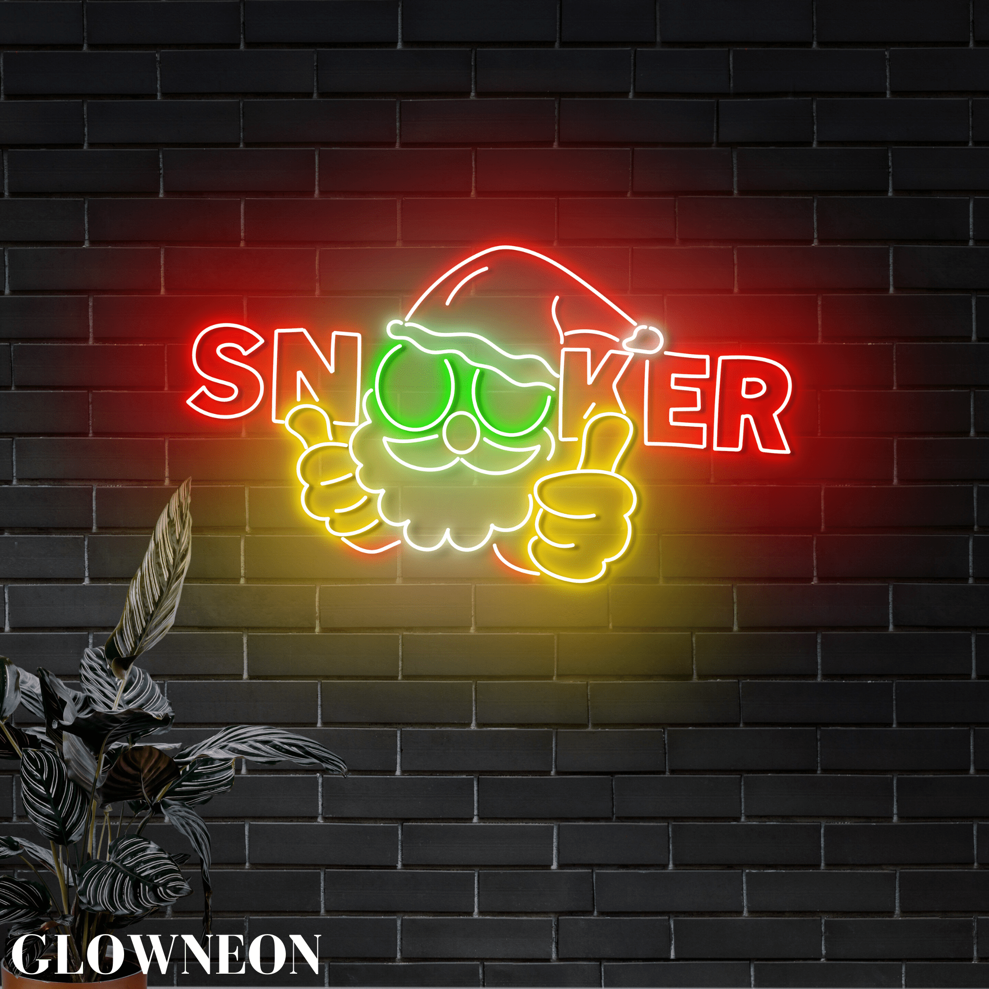 Glowneon Santa Snooker Pool Hall Neon Sign, Christmas Billiards Decor ...
