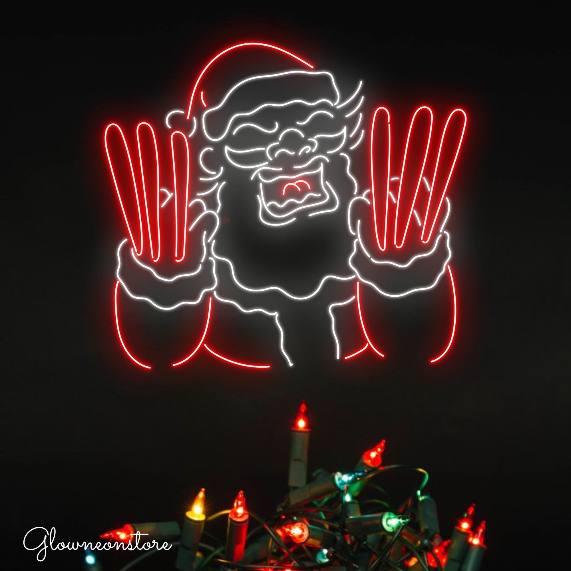 Glowneon Santa Werewolf Neon Sign, Santa Werewolf Led Sign, Werewolf ...