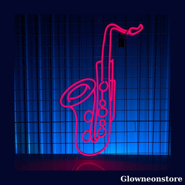 Glowneon Saxophone Neon Sign, Saxophone Led Sign, Instruments Music ...