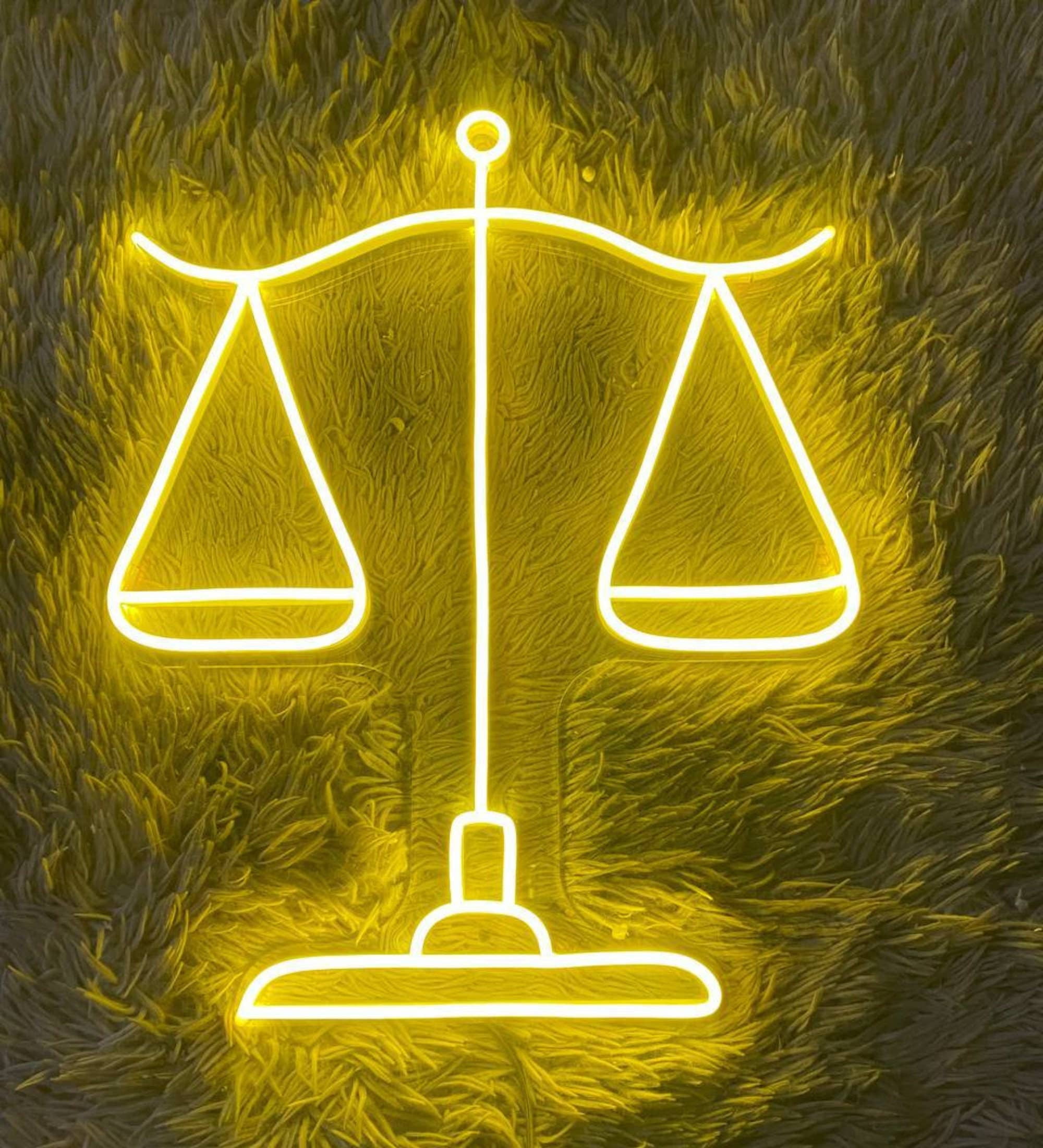 Glowneon Scales Of Justice Neon Sign, Law office Wall Art Decor ...