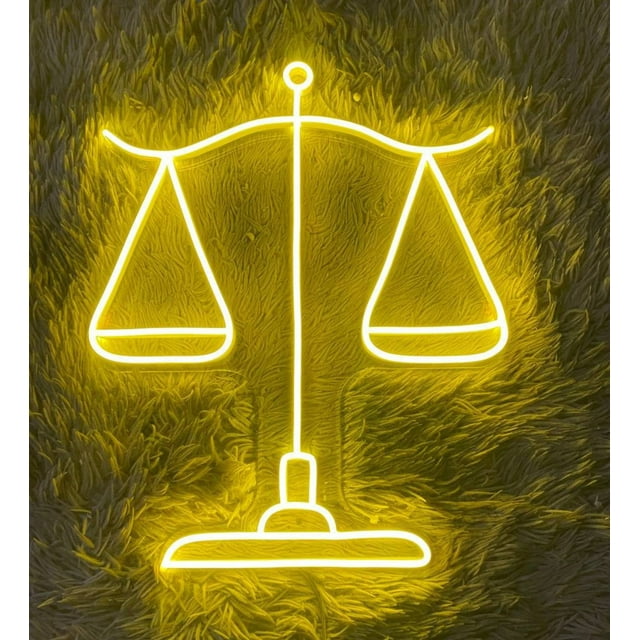 Glowneon Scales Of Justice Neon Sign, Law office Wall Art Decor ...