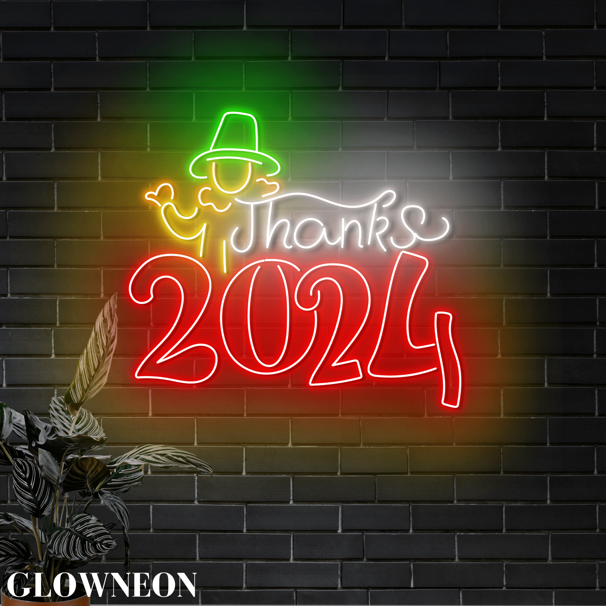 Glowneon Scarecrow Thanksgiving 2024 Neon Sign, Store Shop Wall Decor ...