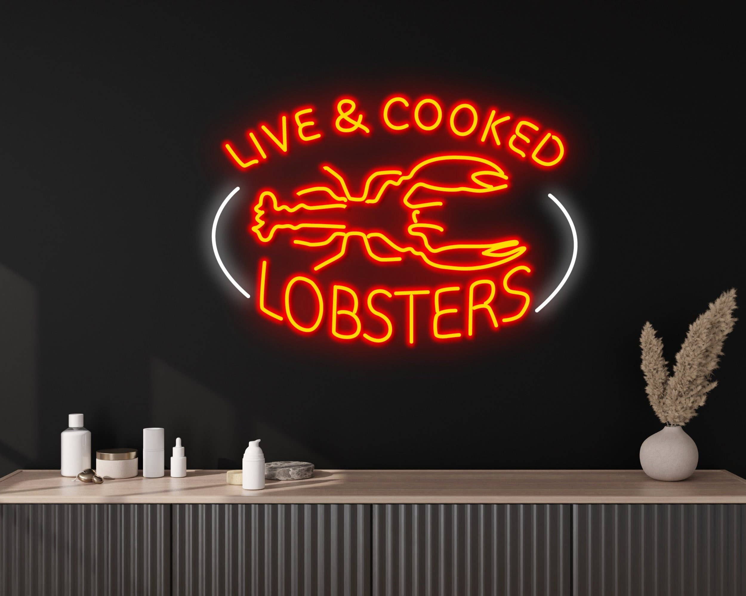 Glowneon Seafood Restaurant Neon Sign, Lobster Restaurant Wall Decor ...