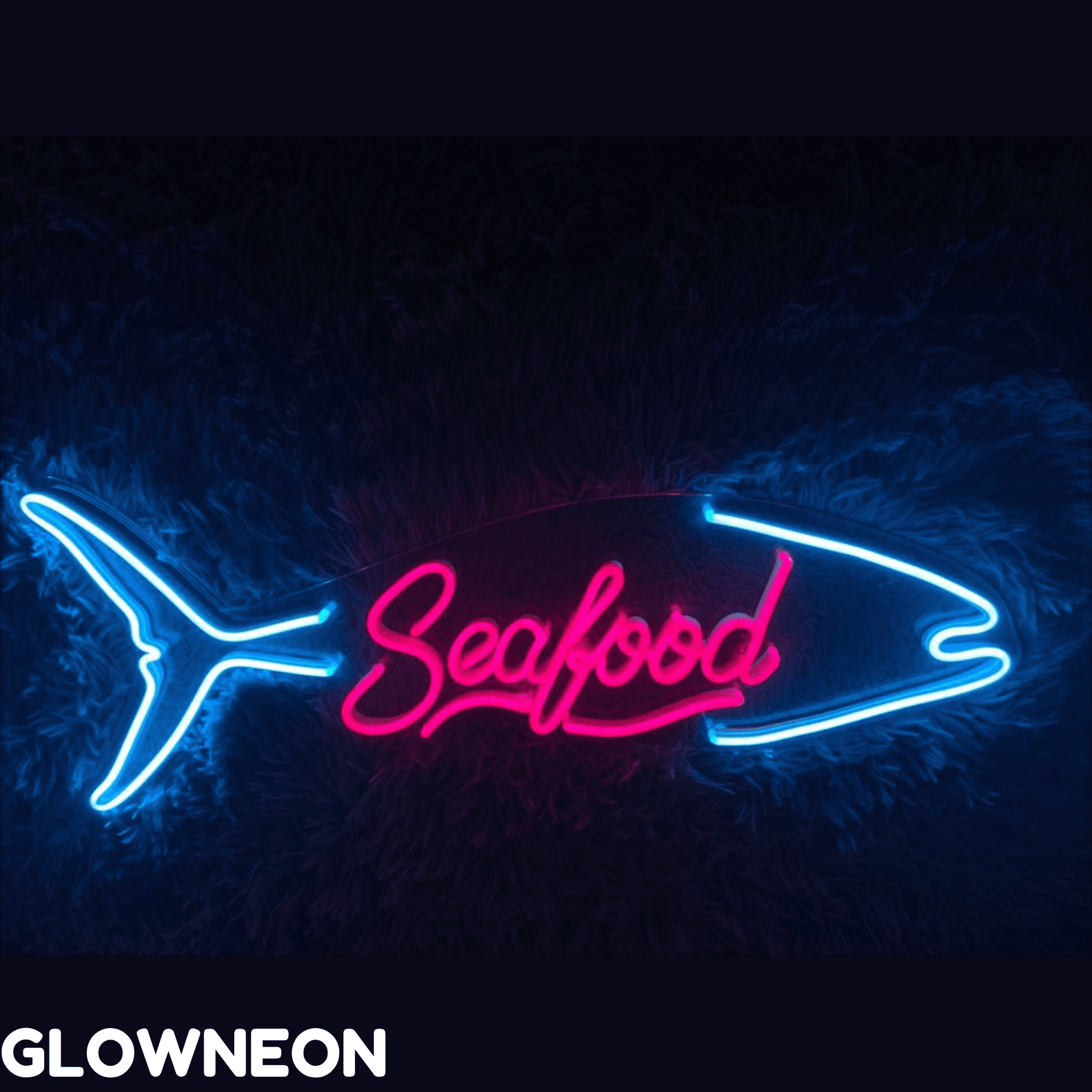 Glowneon Seafood Signboard Neon Sign, Open Seafood Restaurant Led Art ...