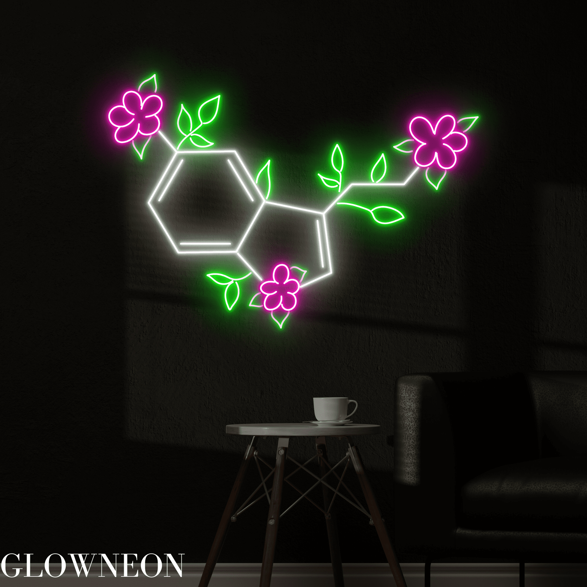 Glowneon Serotonin Hormone Science Laboratory Neon Led Sign, Wall Art ...