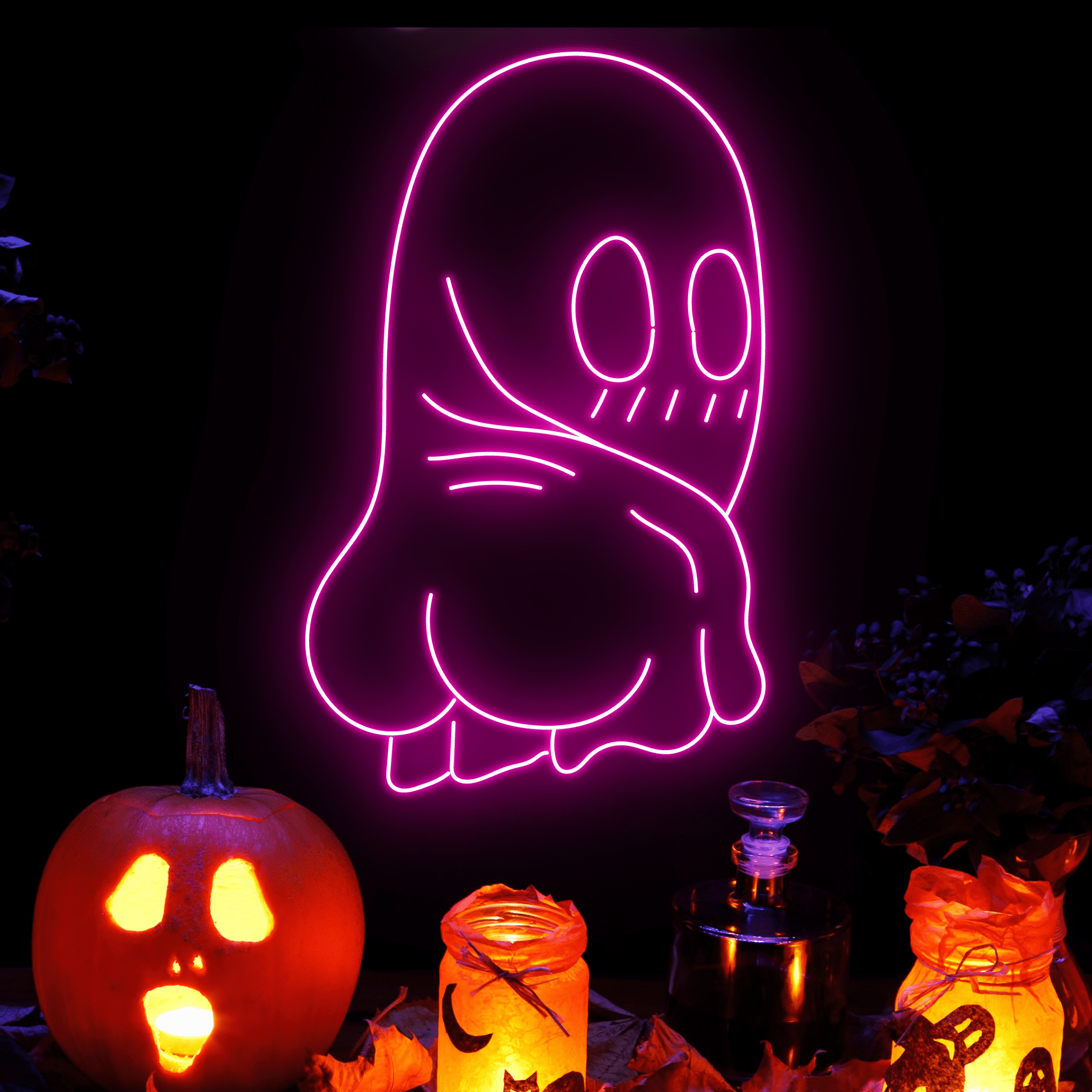 Glowneon Sexy Ghost Neon Signs, Halloween Long-lasting Wall Decor ...