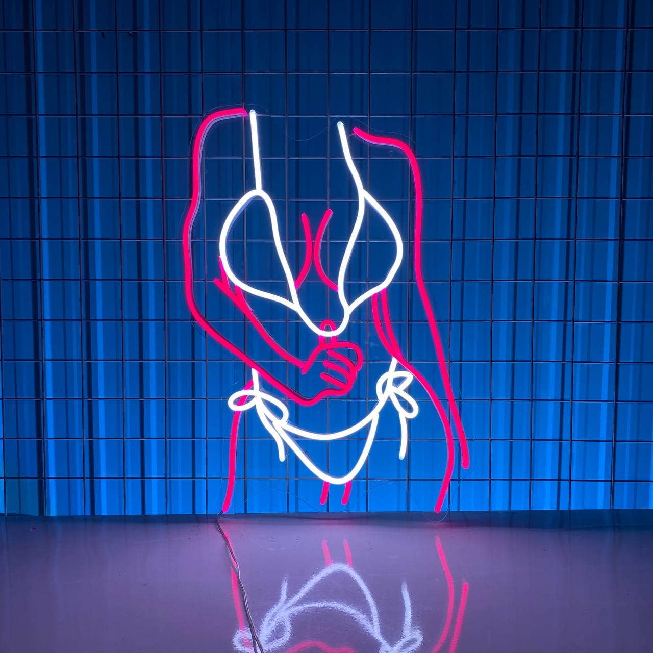 Glowneon Sexy Girl W Bikini Abstract Art Girl Room Wall Decor