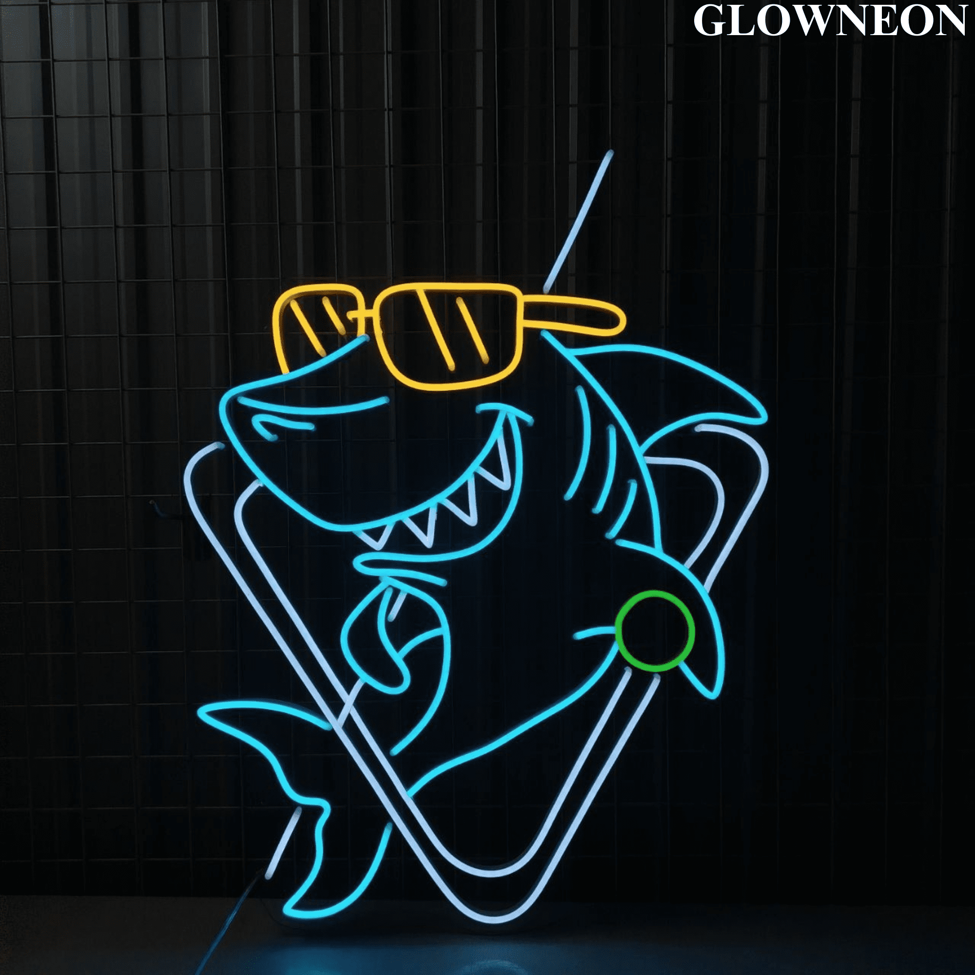 Glowneon Shark Billiard Neon Sign, Billiard Bar Decor, Pool Hall Sign ...