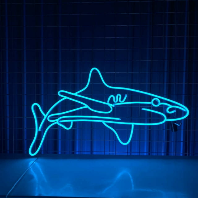 Glowneon Shark Neon Sign Custom Led Neon, Shark Sea Art Light Decor ...