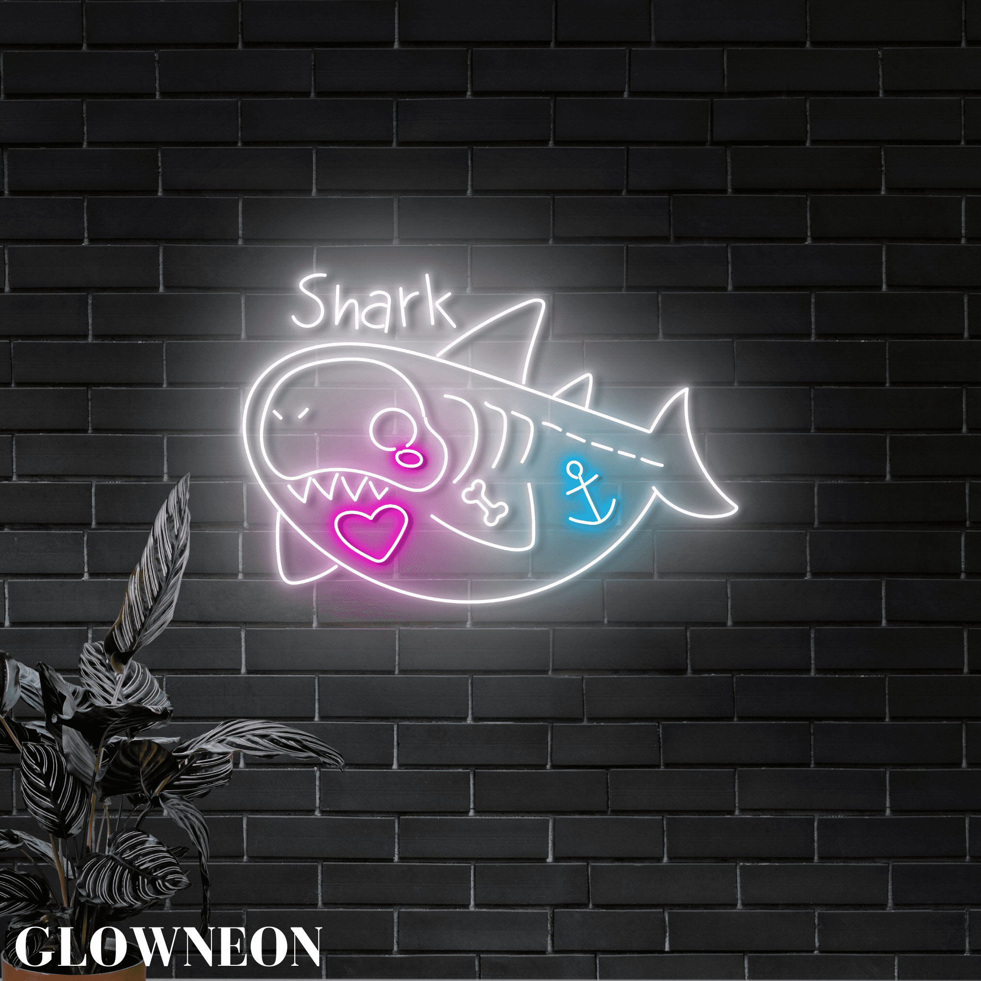 Glowneon Shark Neon Sign, Shark Animal Mexican Day Of The Dead Decor ...