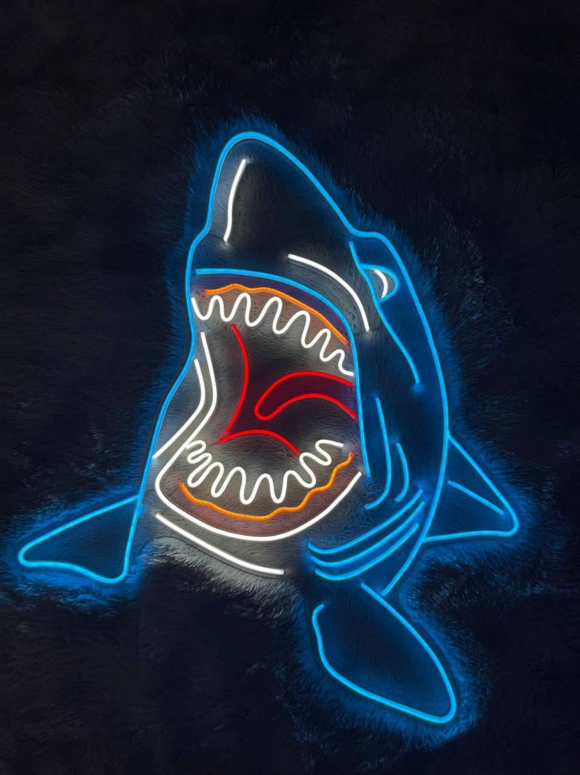 Glowneon Shark Neon Sign, Shark Led Sign, Animal Sign Wall Decor ...