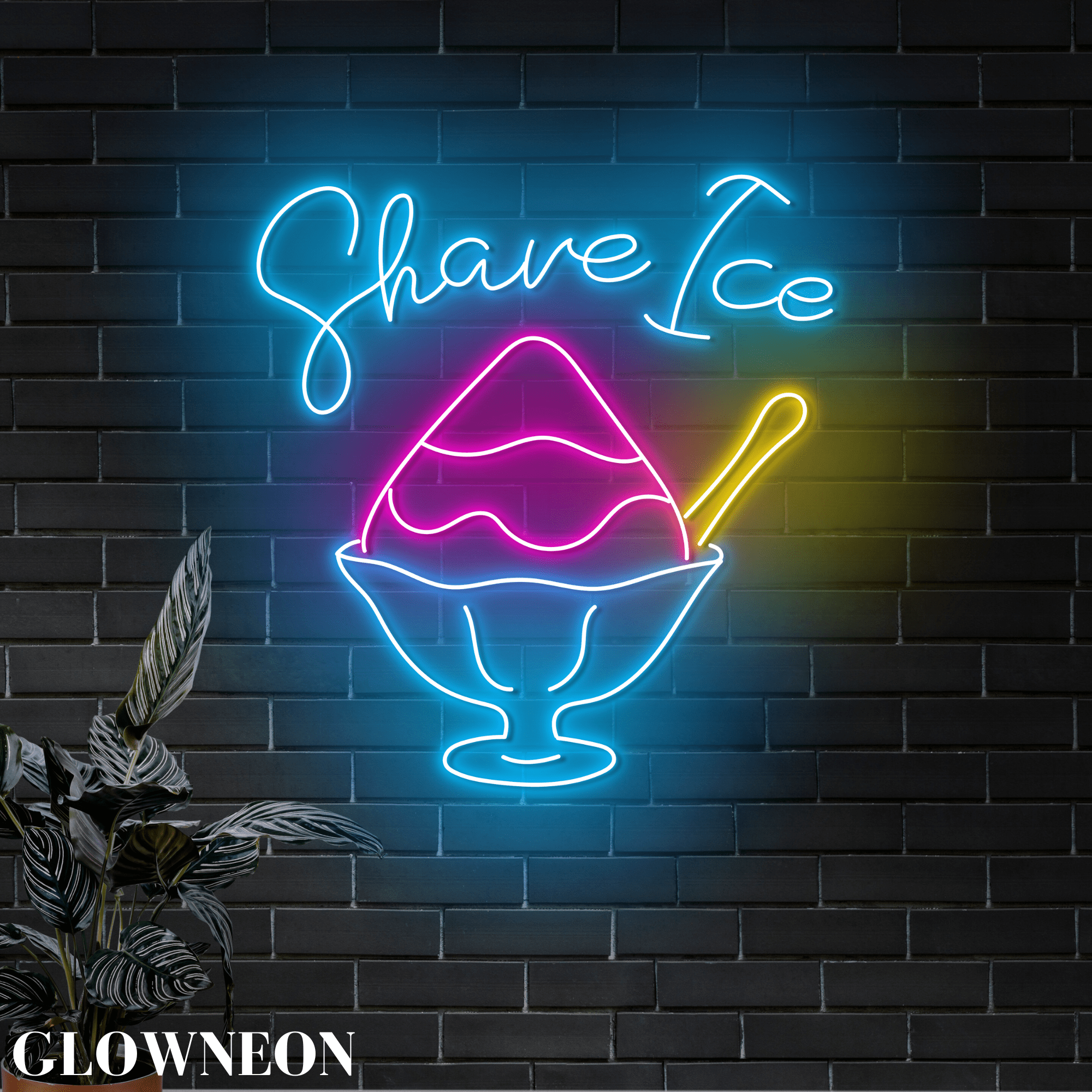 Glowneon Shave Ice Led Neon Light, Hawaiian Shave Ice Shop Wall Decor ...