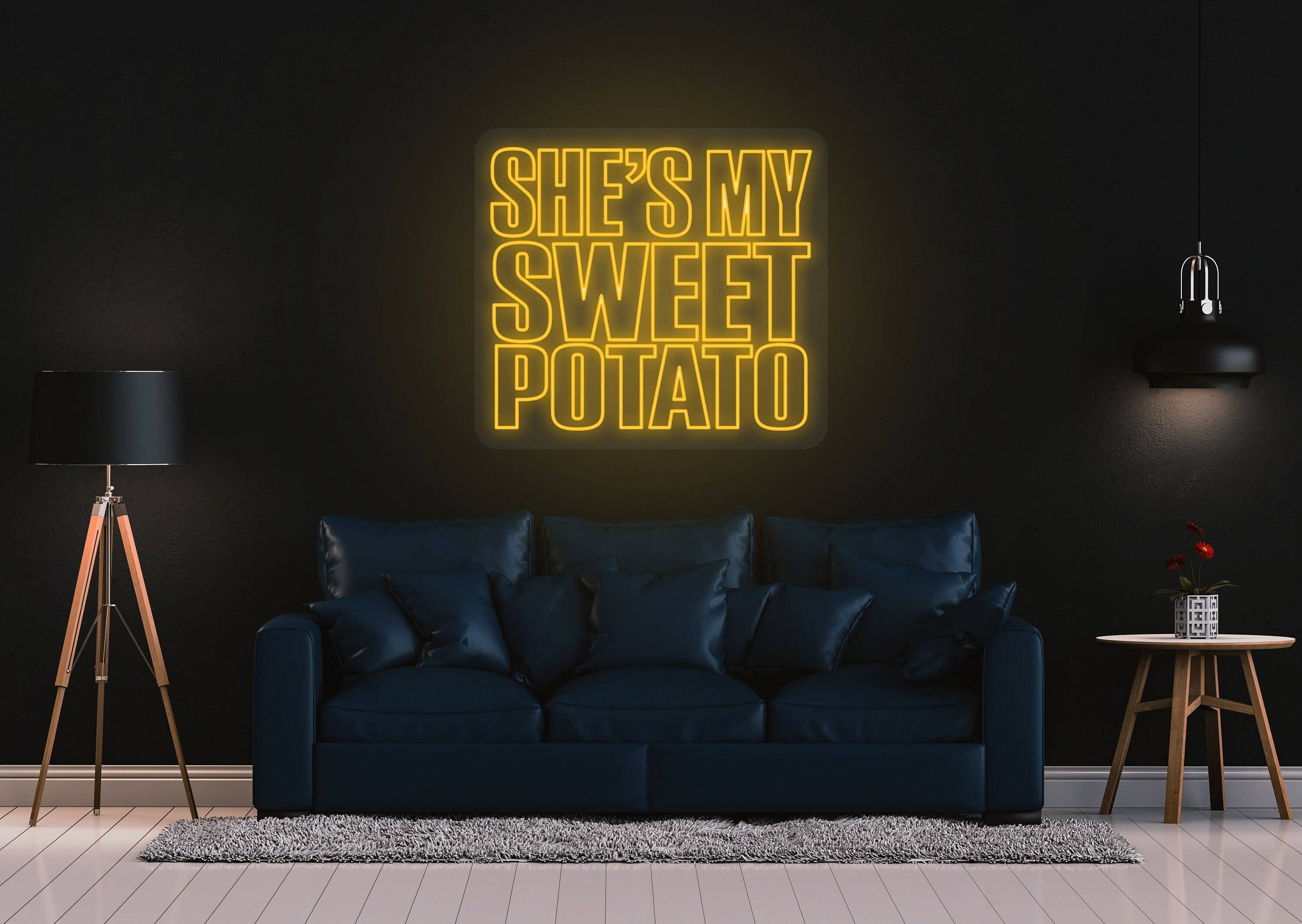 Glowneon She Is My Sweet Potato Neon Sign, Thanksgiving Wall Decor ...
