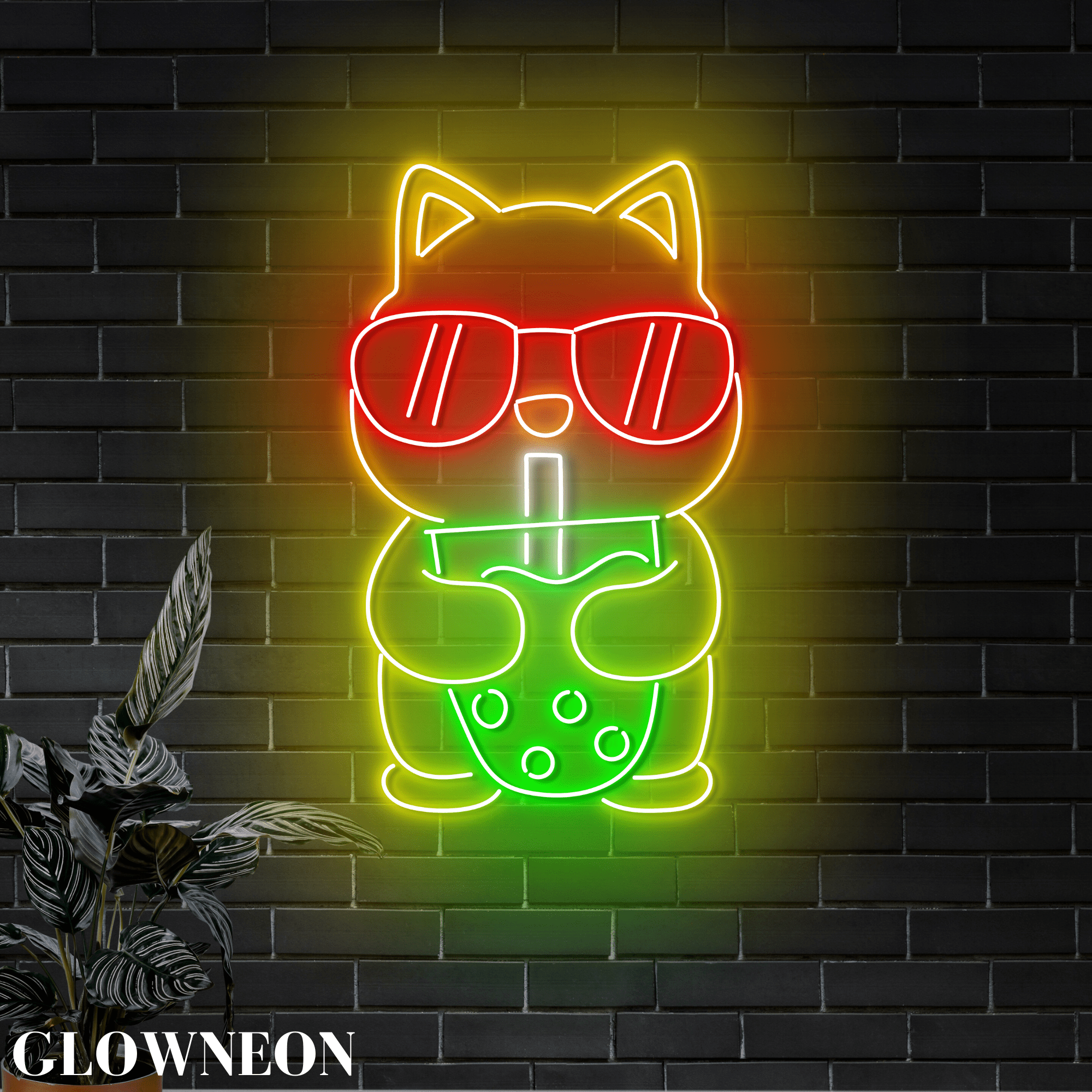 Glowneon Shiba Inu Dog Boba Tea Led Sign, Boba Milk Tea Shop Wall Art ...