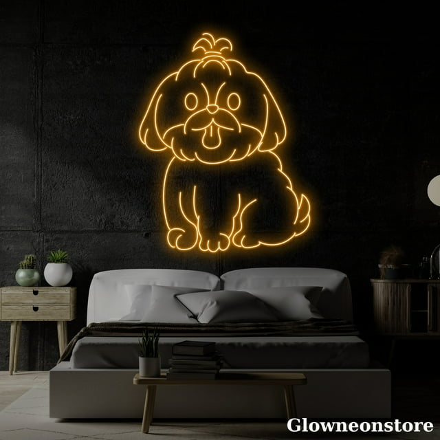 Glowneon Shih Tzu Neon Sign, Shih Tzu Dog Led Light, Shih Tzu Decor ...
