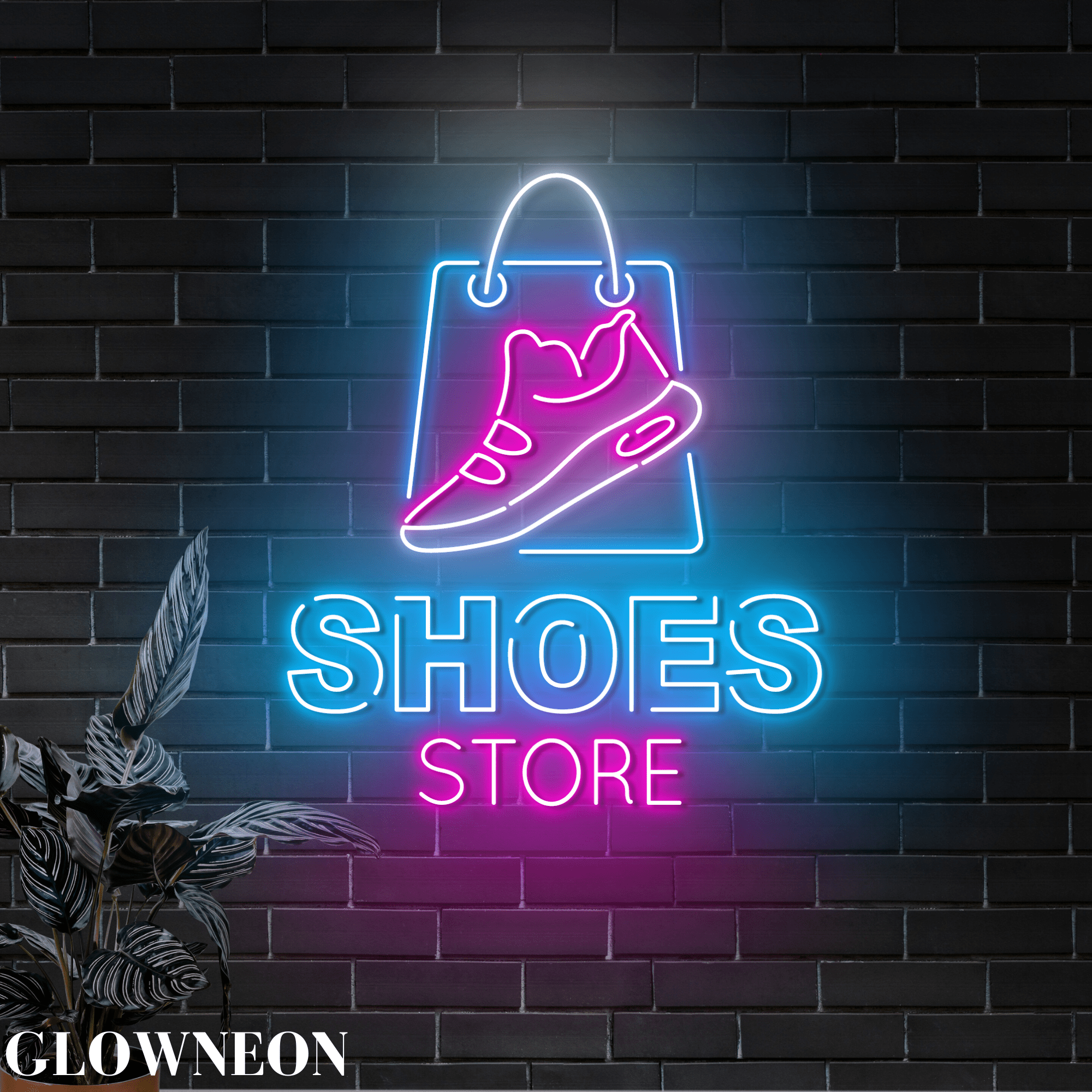 Glowneon Shoes Store Led Neon Sign, Open Sport Shoes Neon Wall Decor ...