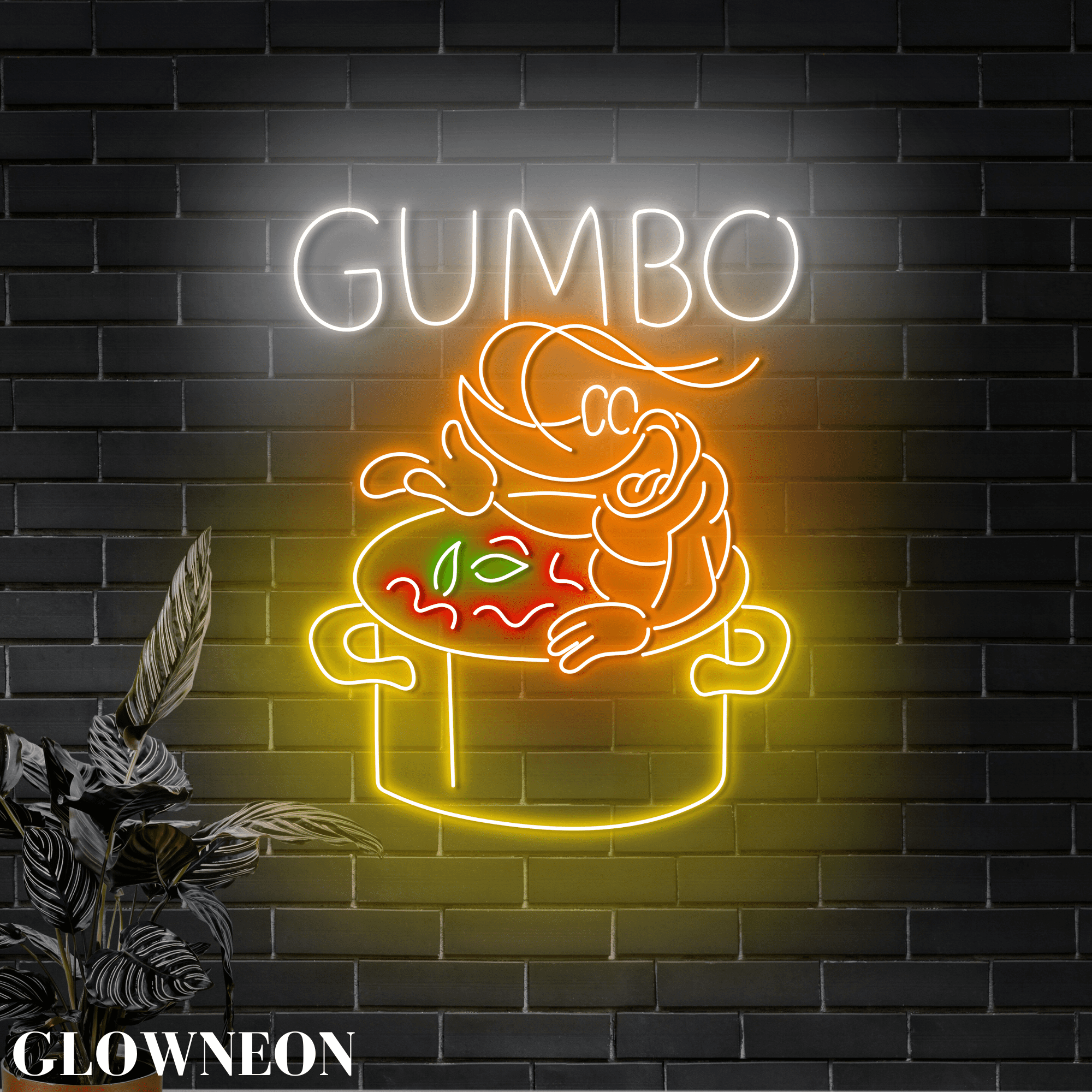 Glowneon Shrimp Gumbo Led Wall Art, Gumbo Restaurant Neon Decorations ...