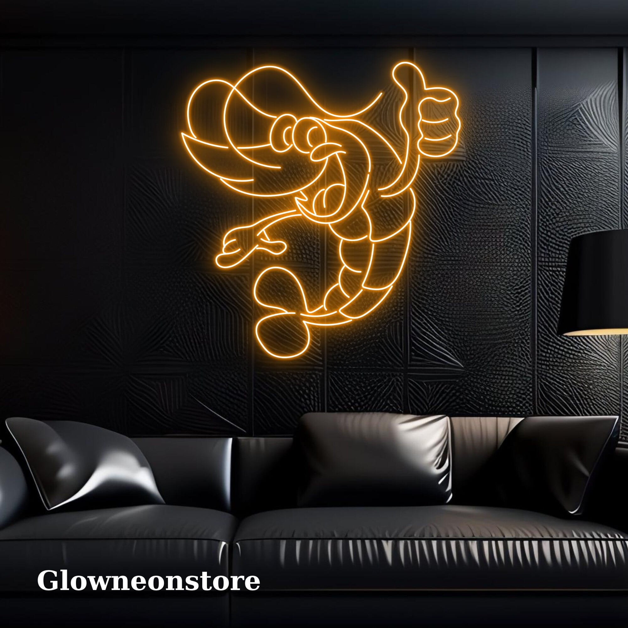 Glowneon Shrimp Neon Sign, Shrimp Led Light, Handmade Shrimp Led Sign ...
