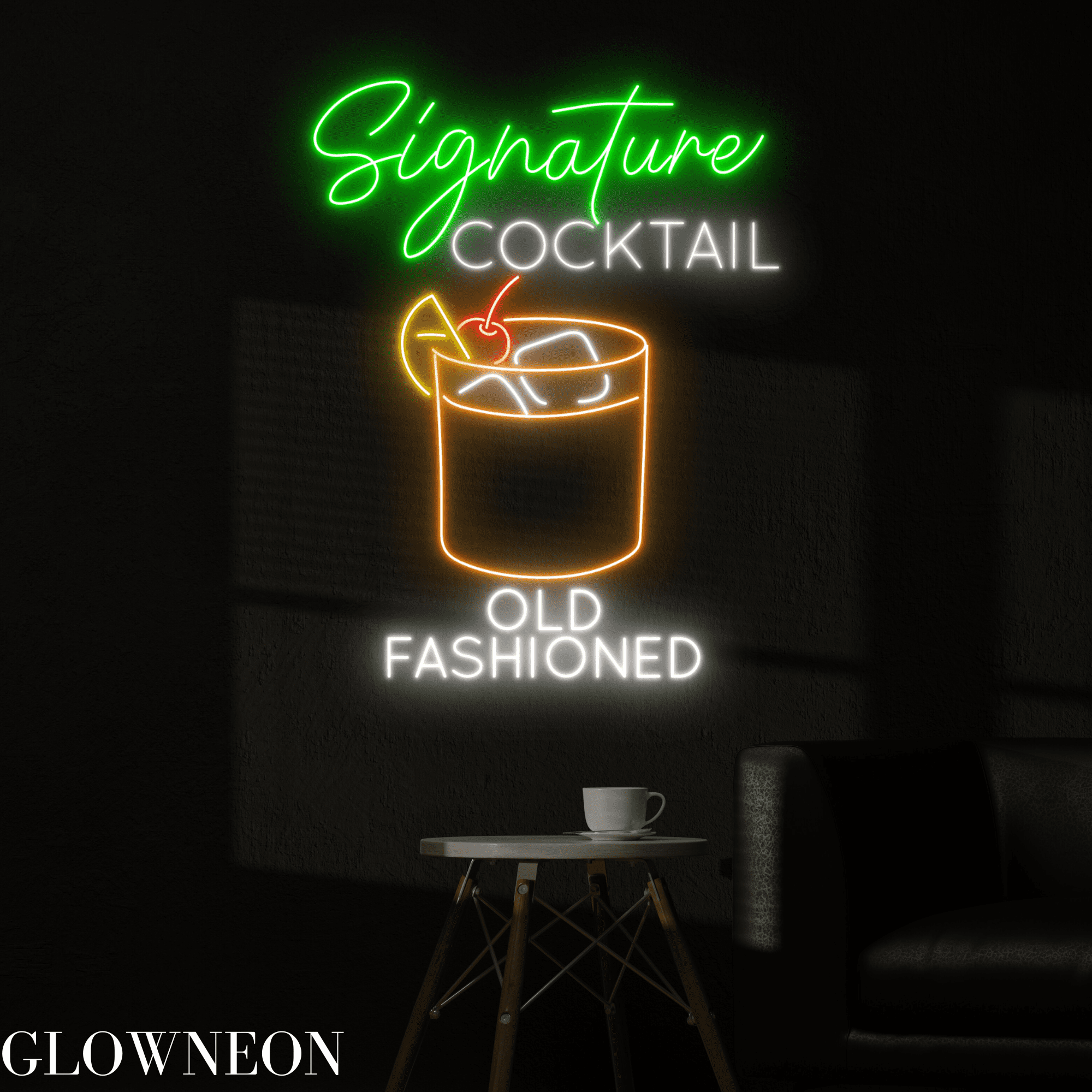 Glowneon Signature Cocktail Old Fashioned Neon Sign, Cocktail Led Art ...