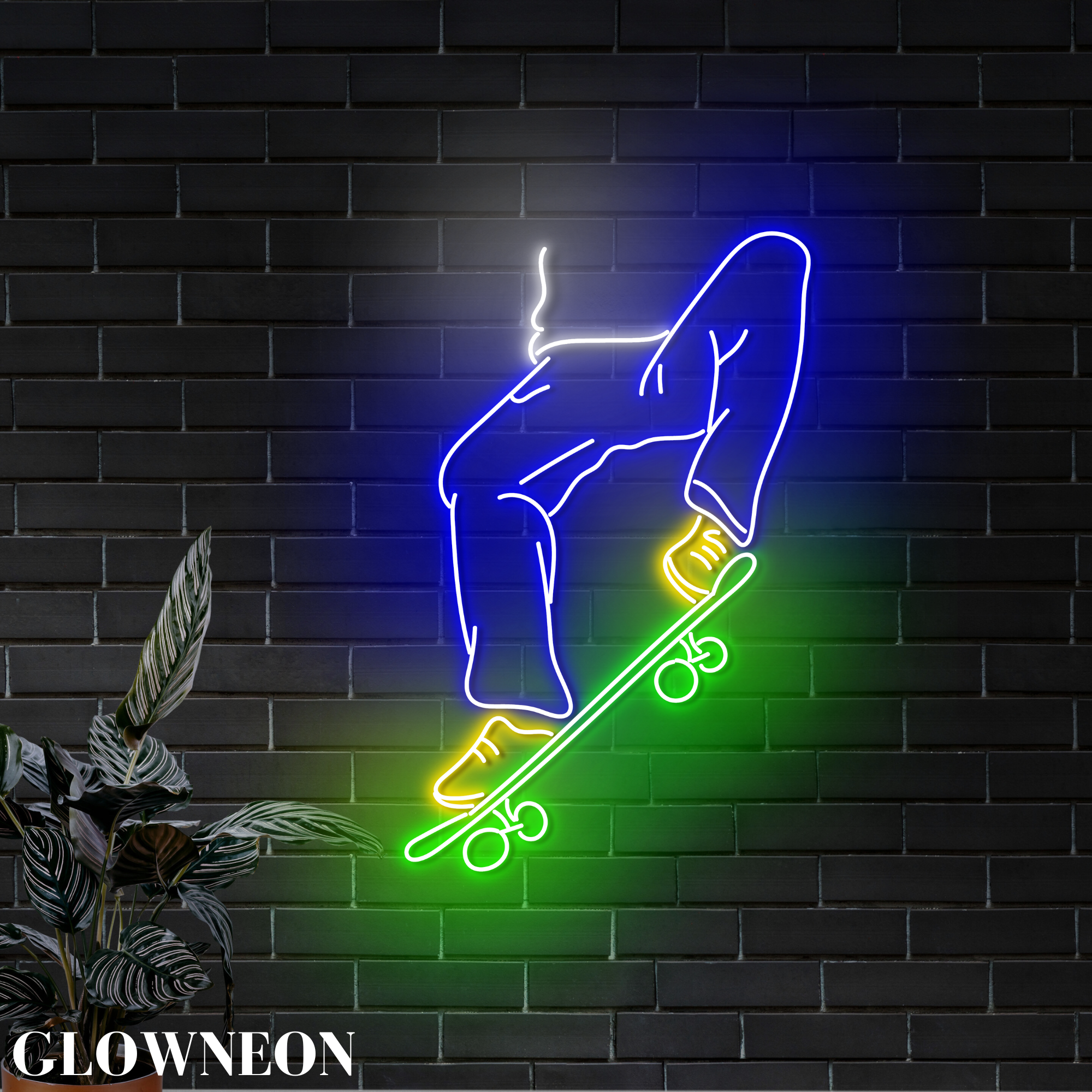 Glowneon Skating Neon Wall Art, Skate Shop Led Sign, Skater Room Sign ...