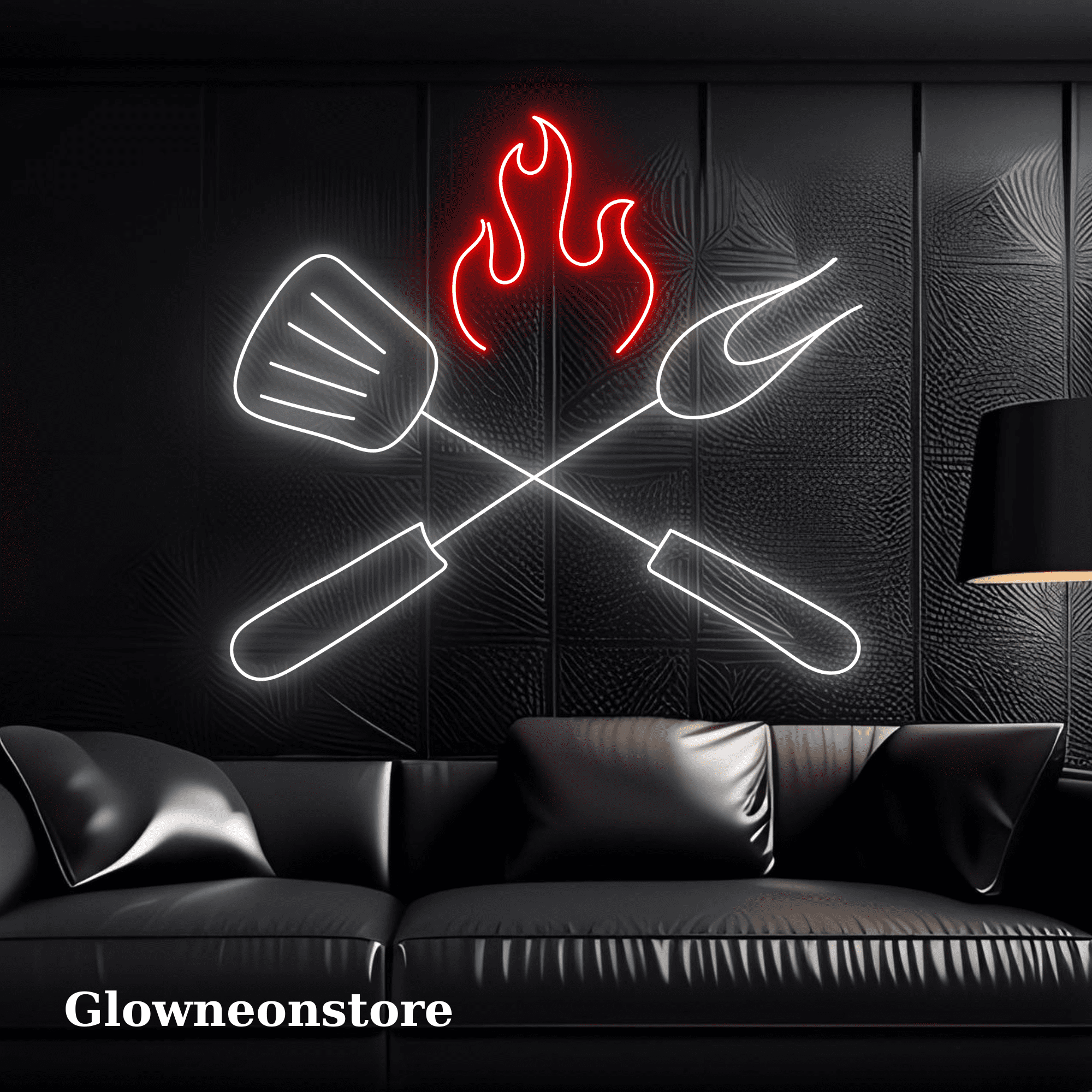 Glowneon Skewer Neon Sign, Cooking Utensils Led Light, Kitchen Decor ...