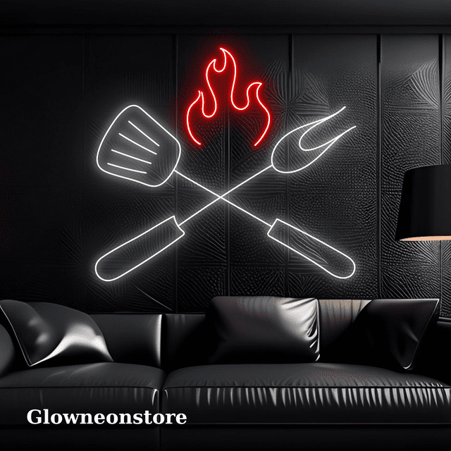 Glowneon Skewer Neon Sign, Cooking Utensils Led Light, Kitchen Decor ...