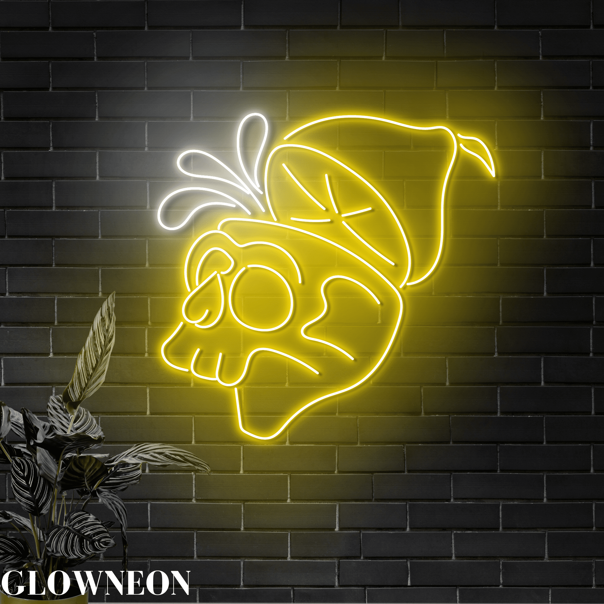 Glowneon Skull Lemon Neon Wall Decor, Skull Led Sign, Lemon Shop Sign ...