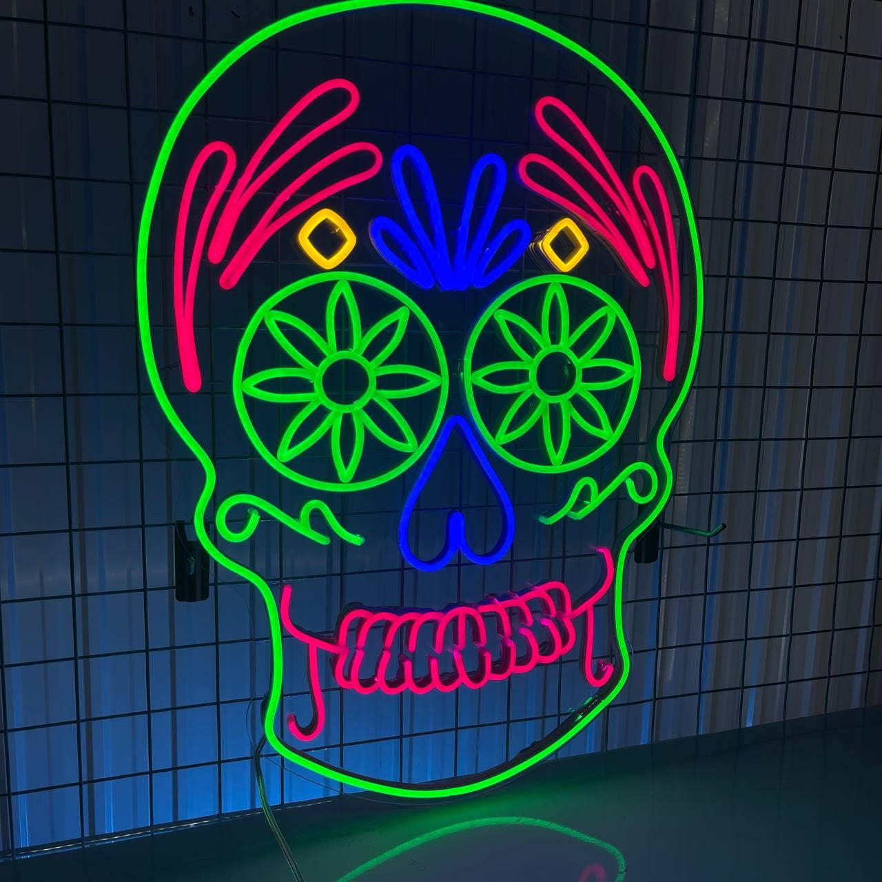 Glowneon Skull Neon Signs, Calavera Skull Art, Halloween Decor ...