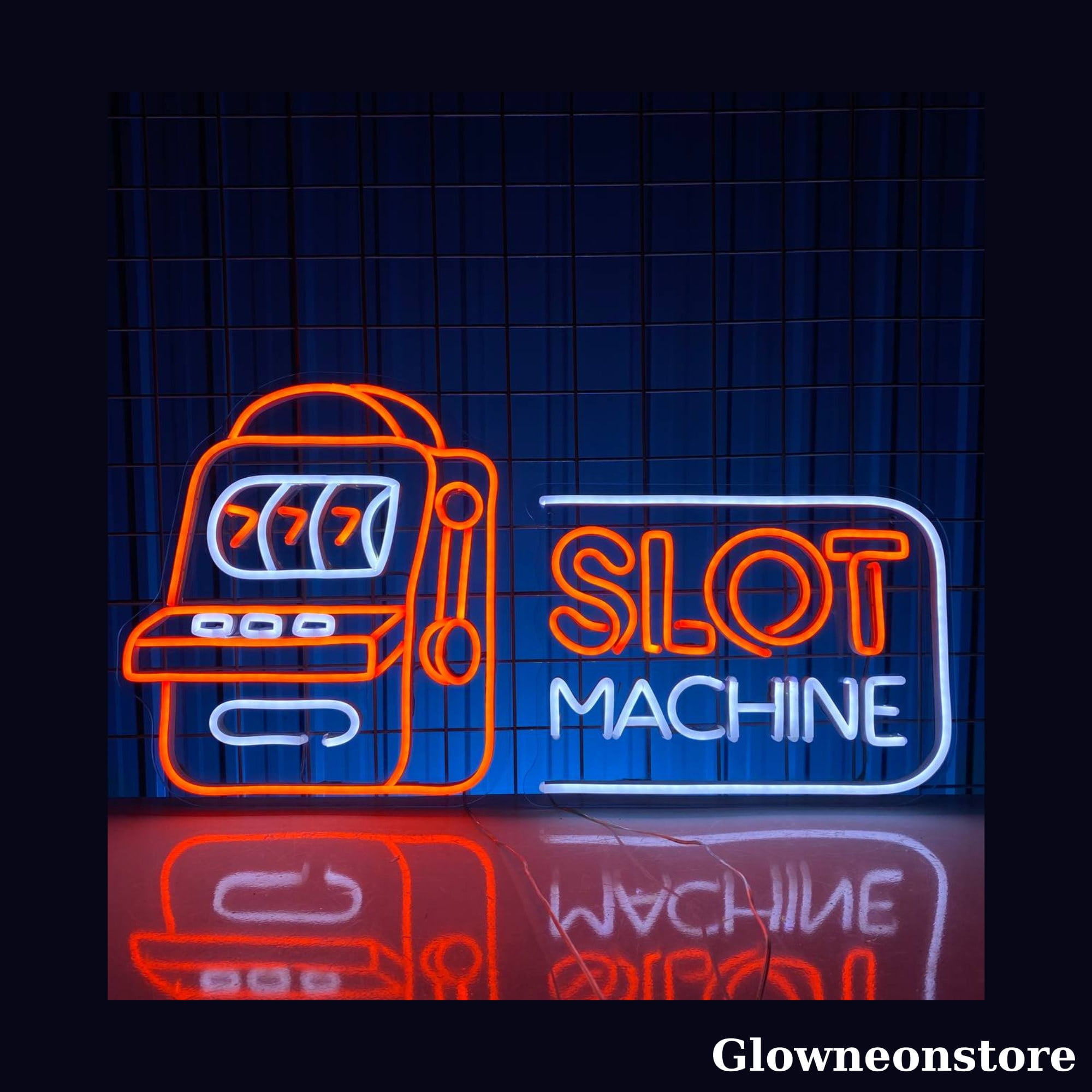 Glowneon Slot Machine Neon Sign, Game Machine Led Sign, Game Room Decor ...