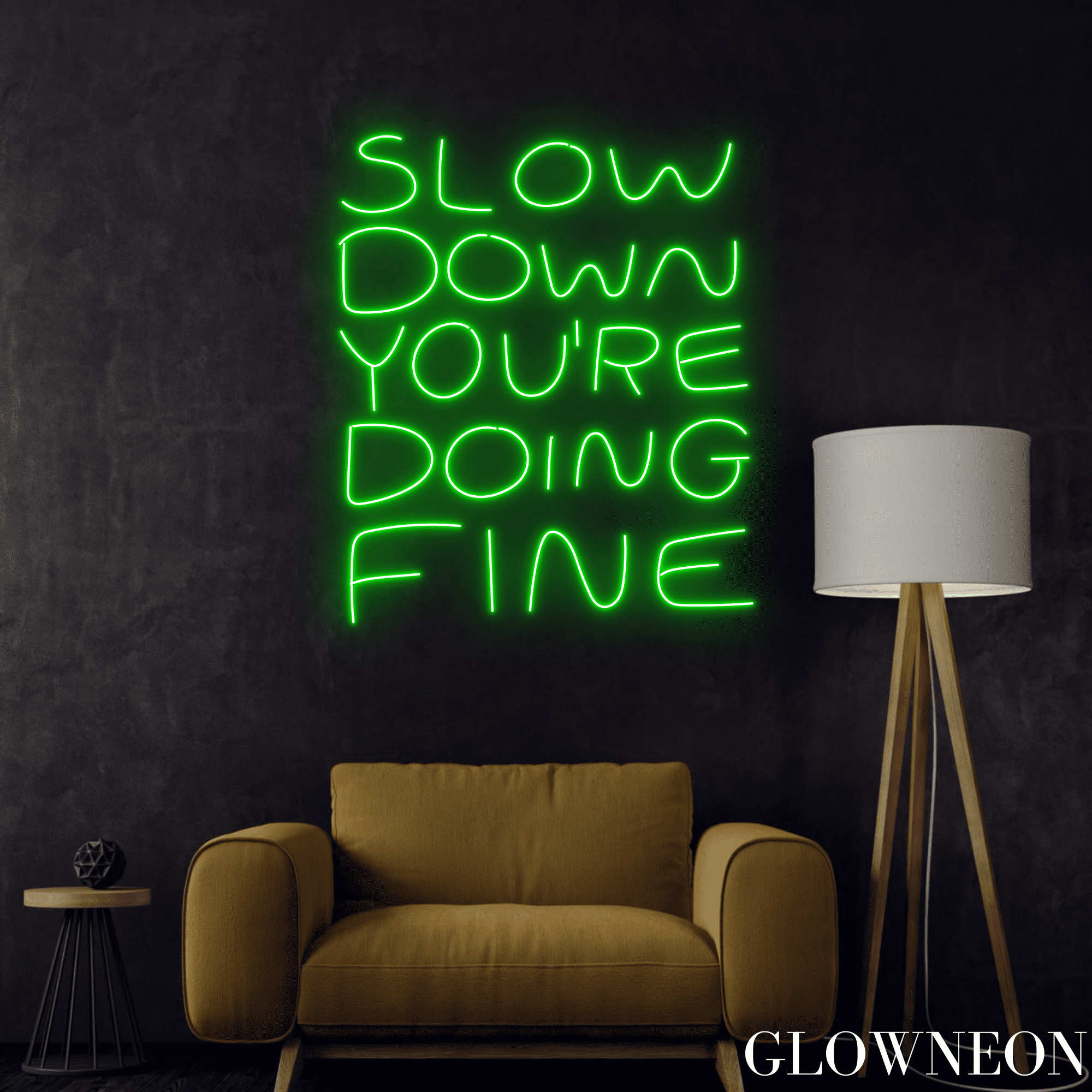 Glowneon Slow Down You're Doing Fine Neon Sign, Motivation Led Sign ...