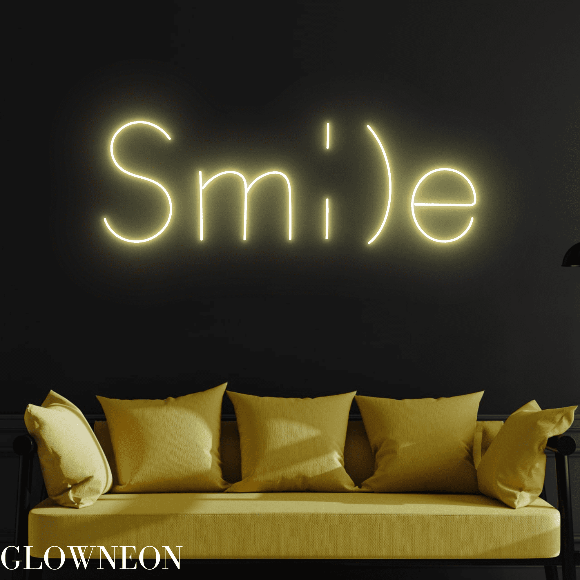 Glowneon Smile Neon Sign, Smile Led Sign, Motivation Home Wall Decor ...