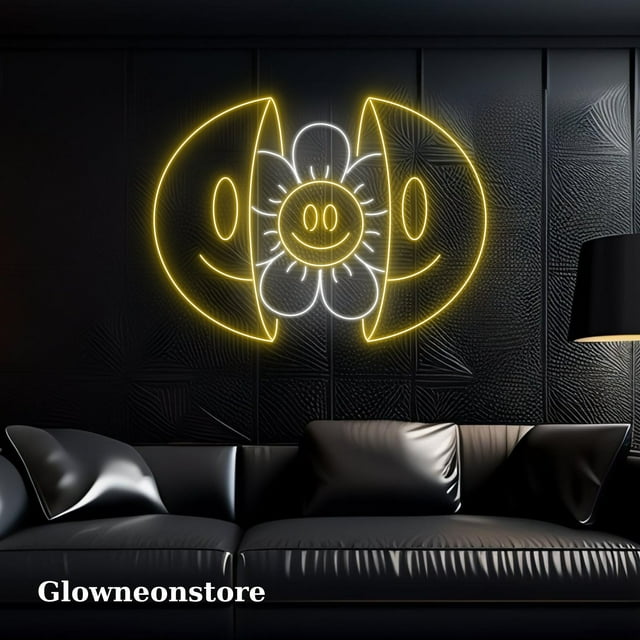 Glowneon Smile Smiley Face Neon Sign, Smile Smiley Face Led Light ...
