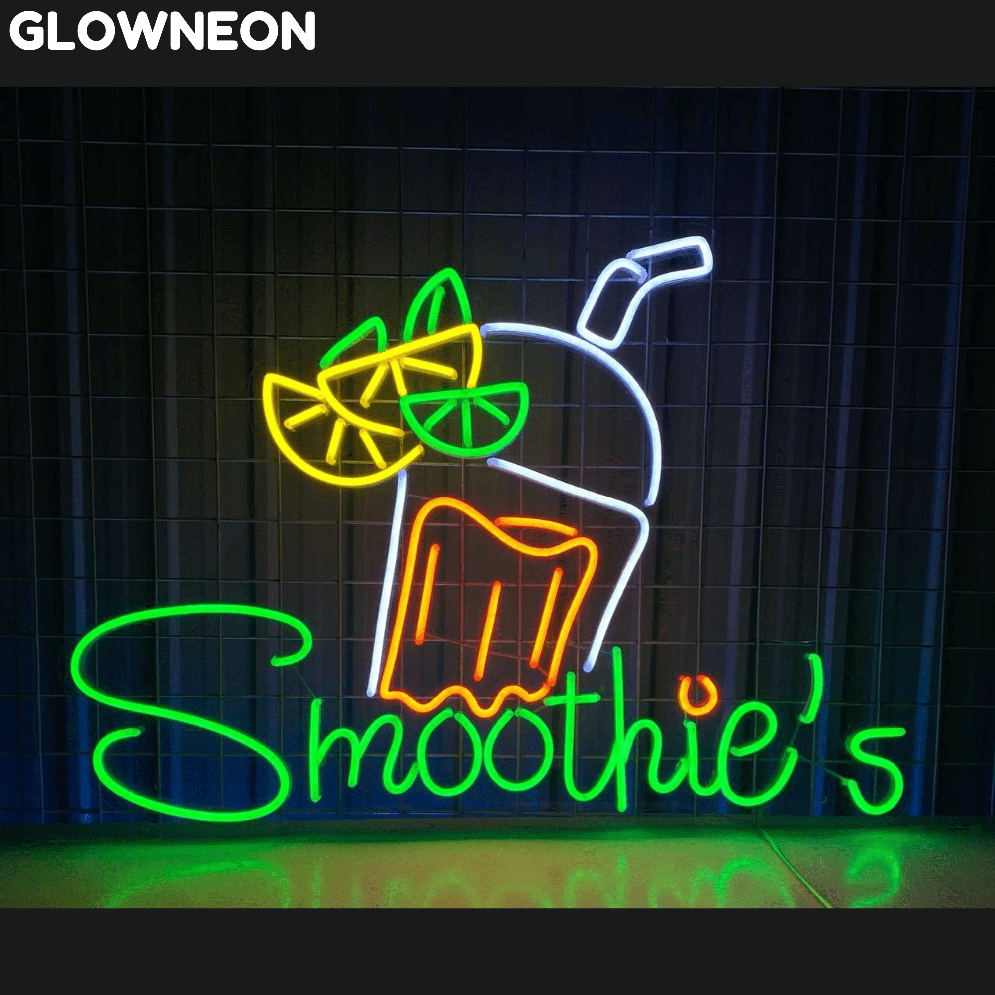 Glowneon Smoothie Neon Sign, Smoothie Shop Signboard Wall Led Light ...