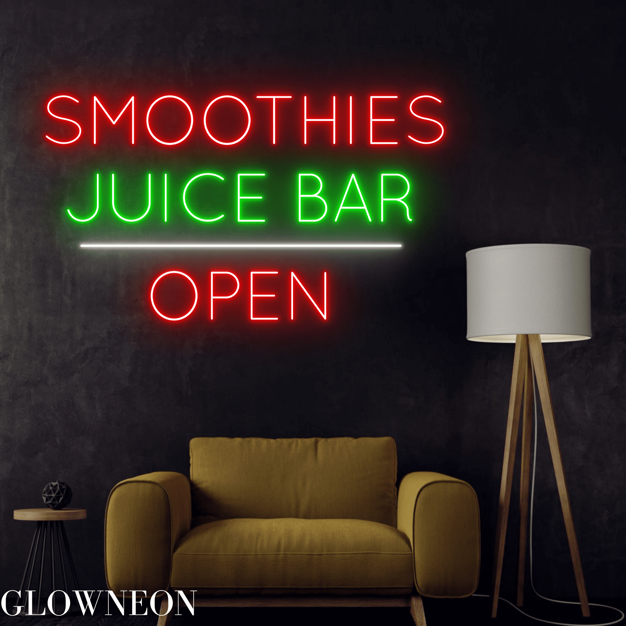 Glowneon Smoothies Juice Bar Open Neon Sign, Smoothy & Juice Led Sign ...