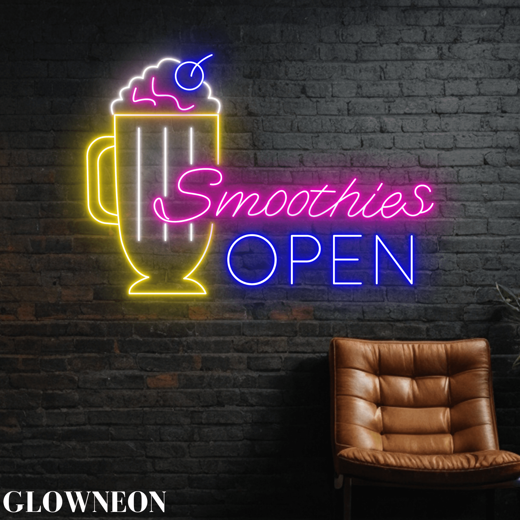 Glowneon Smoothies Open Neon Sign, Smoothie Shop Open Signboard Decor ...